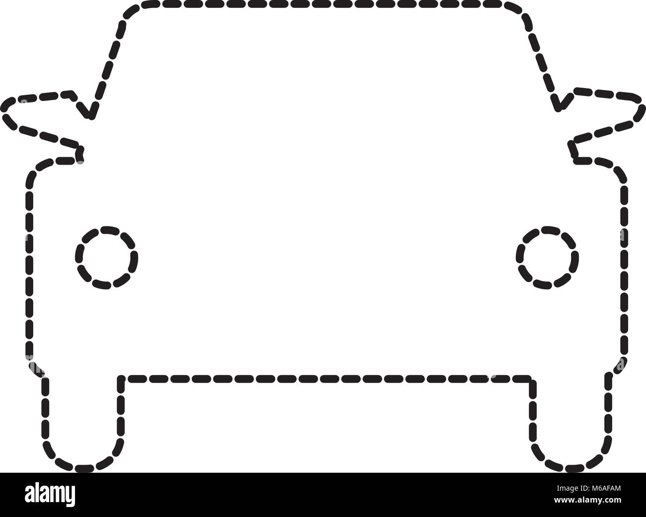 dotted shape contour car with roof and wheel design Stock Vector Image ...