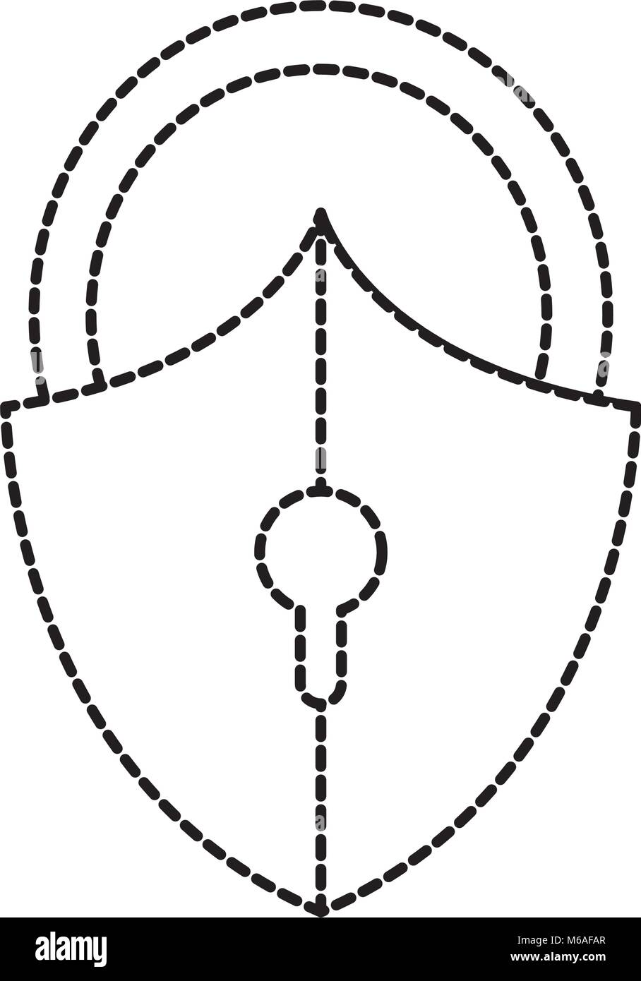 dotted shape close padlock shield to security object Stock Vector Image ...