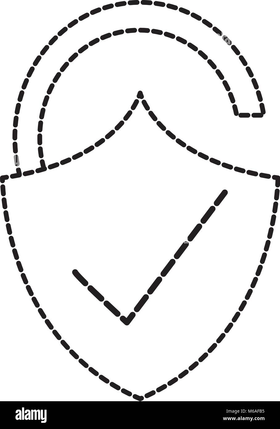 dotted shape open padlock shield with good protection Stock Vector ...