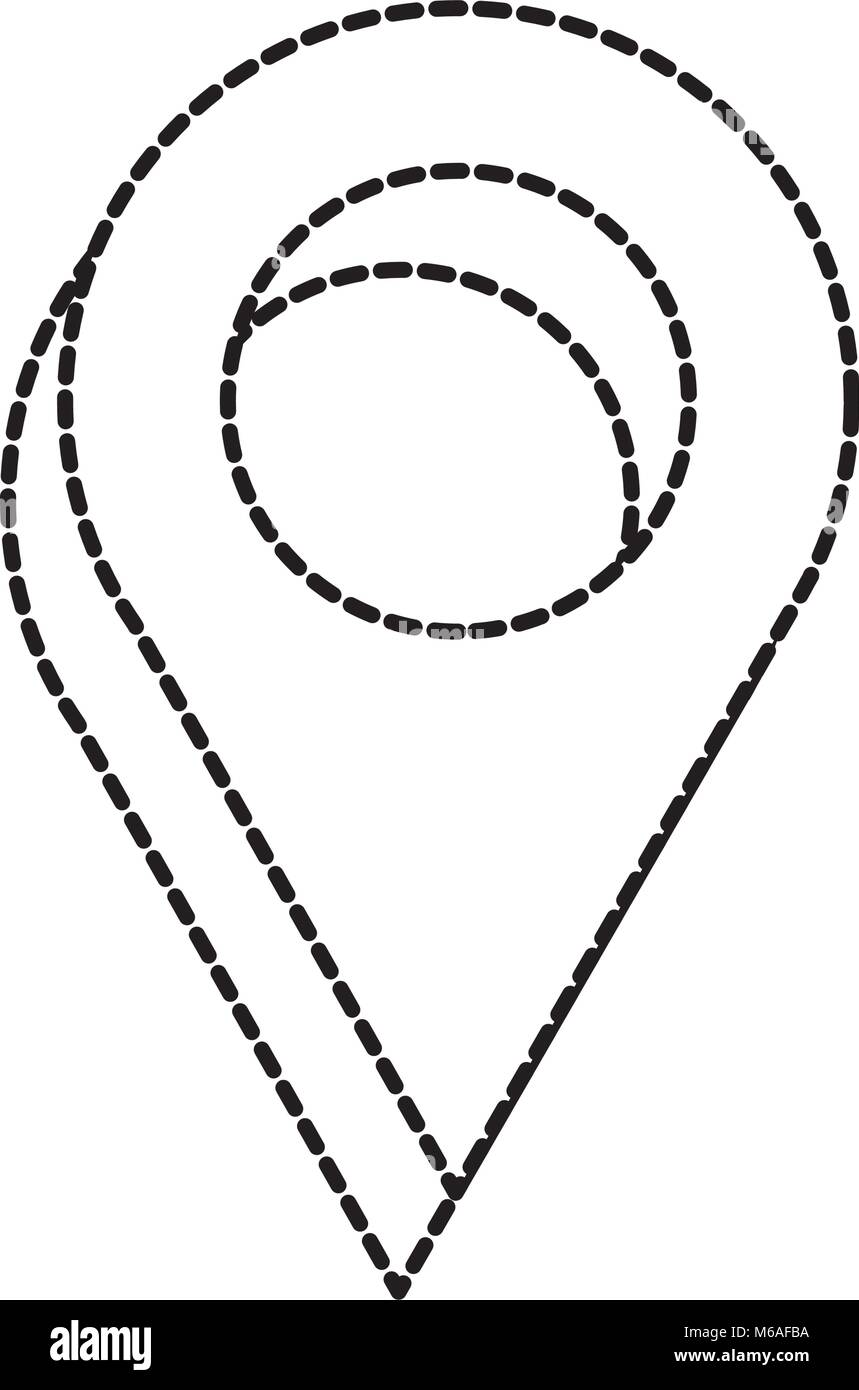 dotted shape location map symbol to geography destination Stock Vector ...