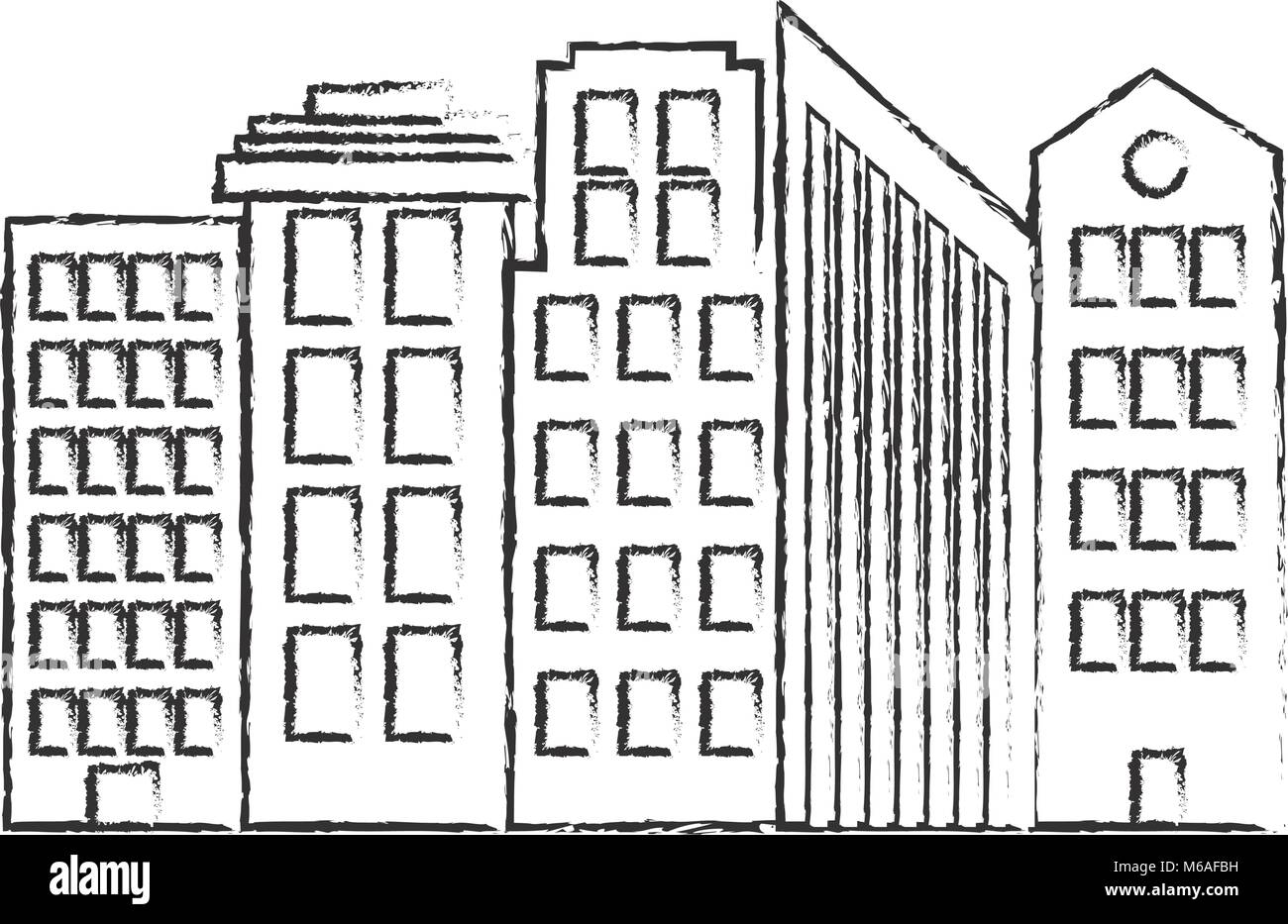 grunge architecture city buildings to modern construction Stock Vector ...