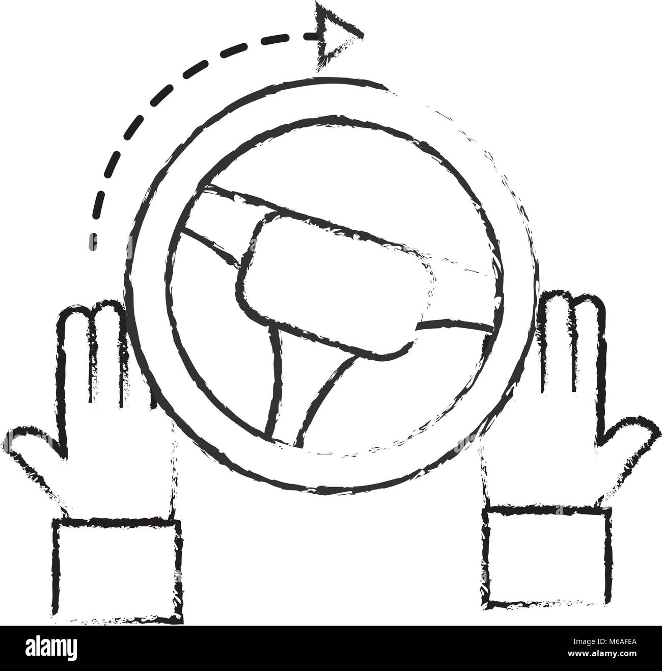 Hands steering wheel Black and White Stock Photos & Images - Alamy