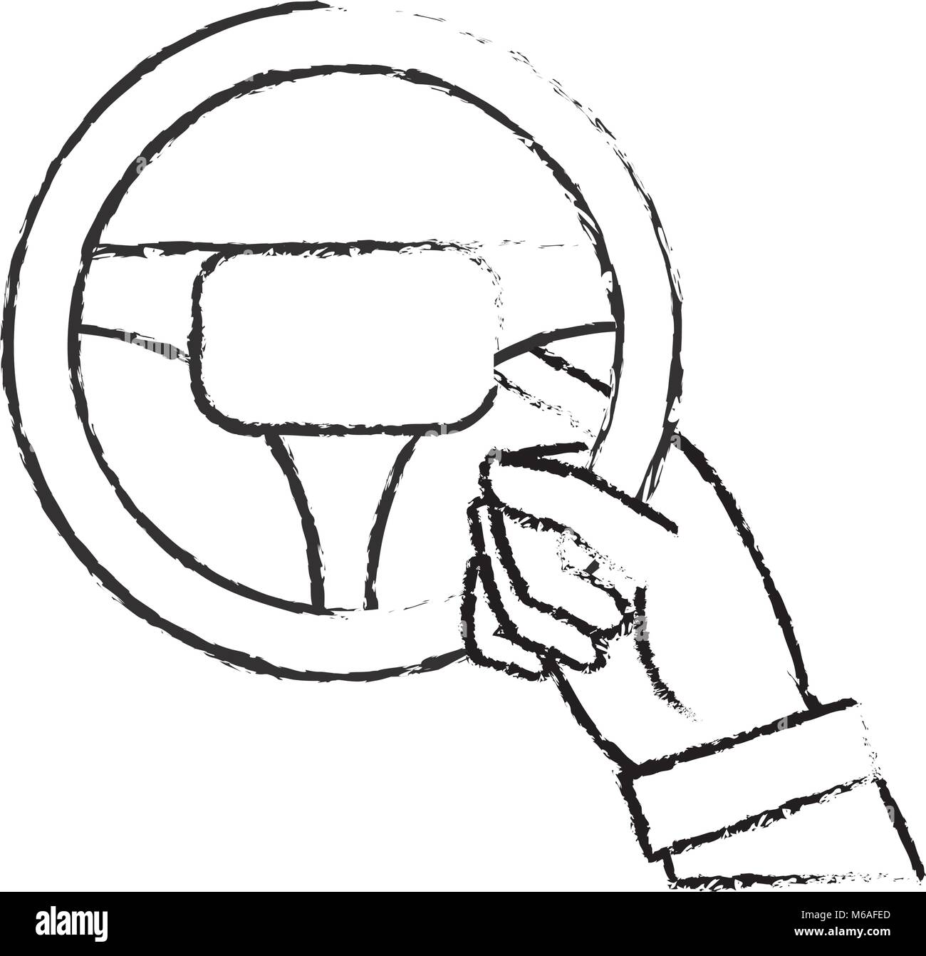 Driver hand on wheel Black and White Stock Photos & Images - Alamy