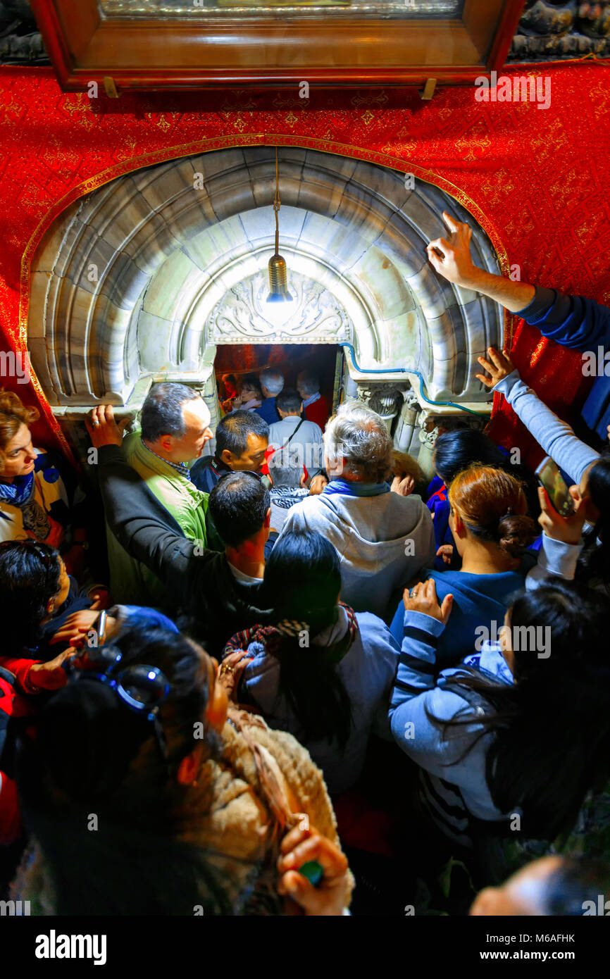Bethlehem, West Bank- March 12, 2017: In 2012, the Birthplace of Jesus ...