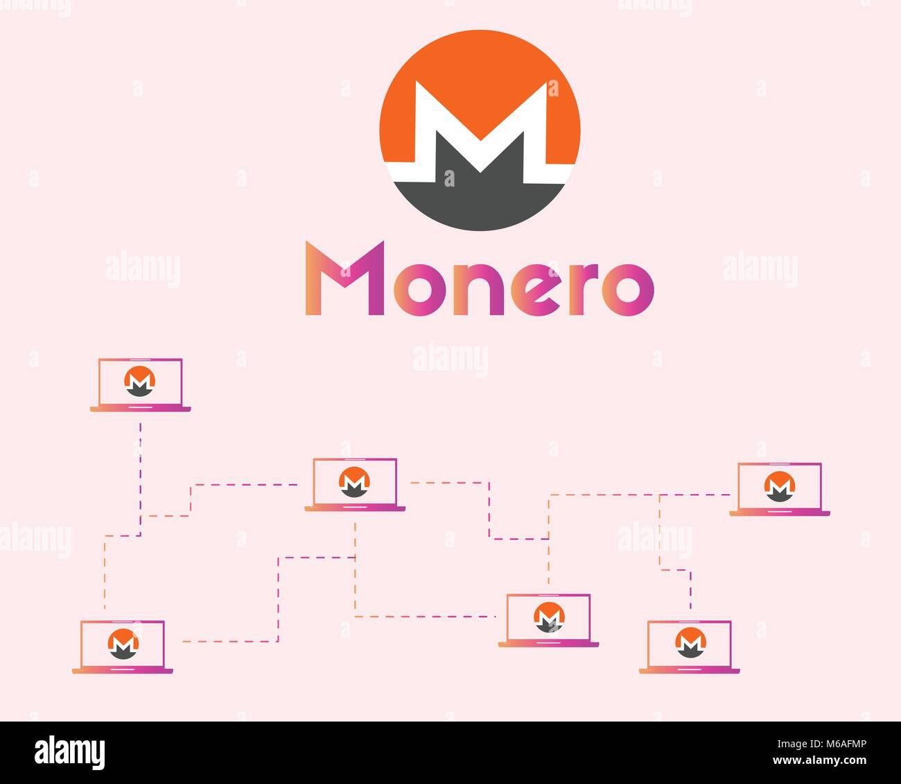 Cryptocurrency monero technology network background collection Stock ... Cryptocurrency monero technology network background collection Stock ...