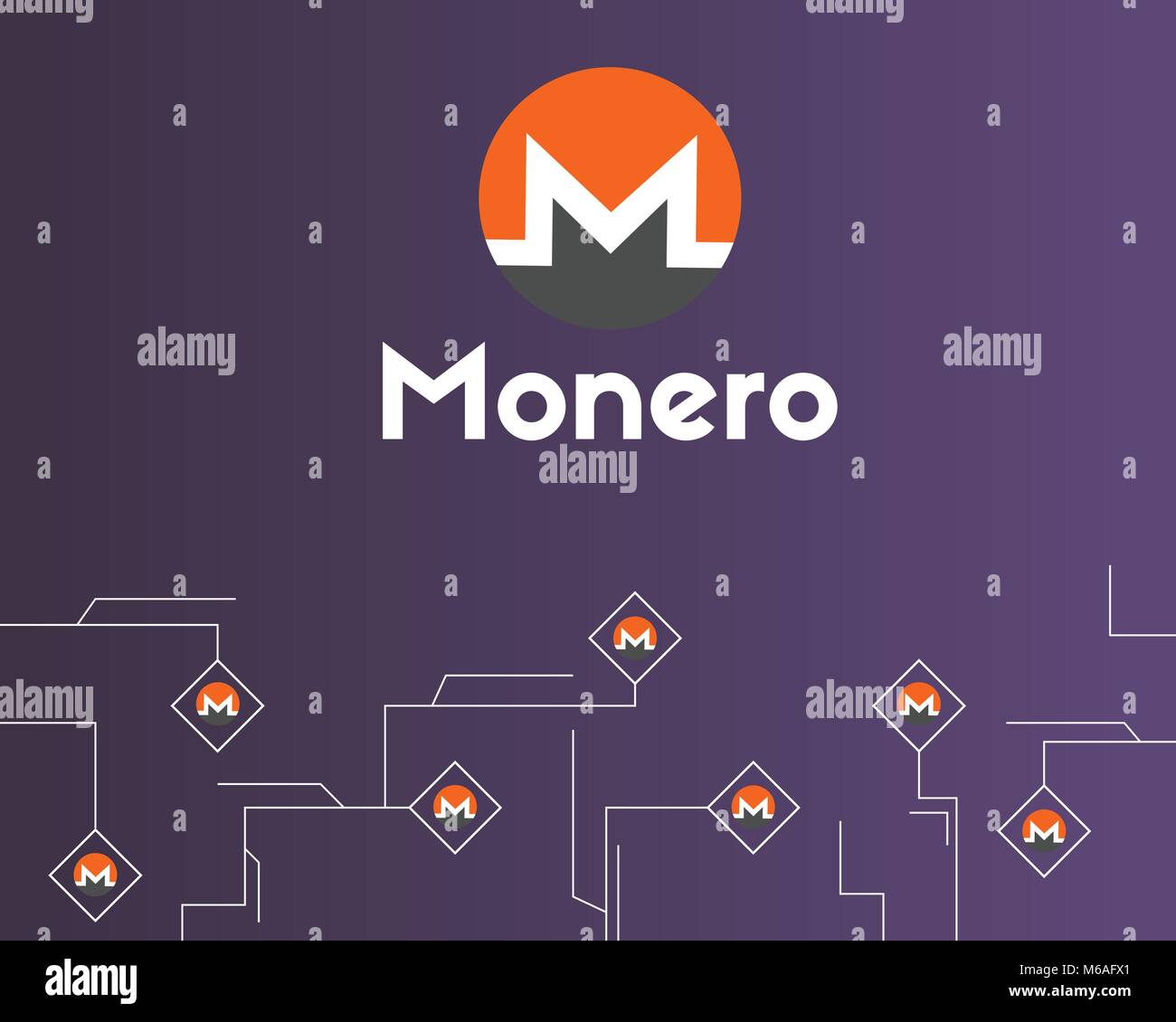 Cryptocurrency monero circuit networking background collection Stock ...