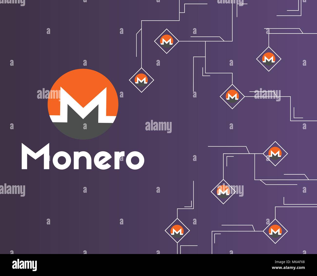 Cryptocurrency monero circuit networking background collection Stock Vector Image & Art - Alamy