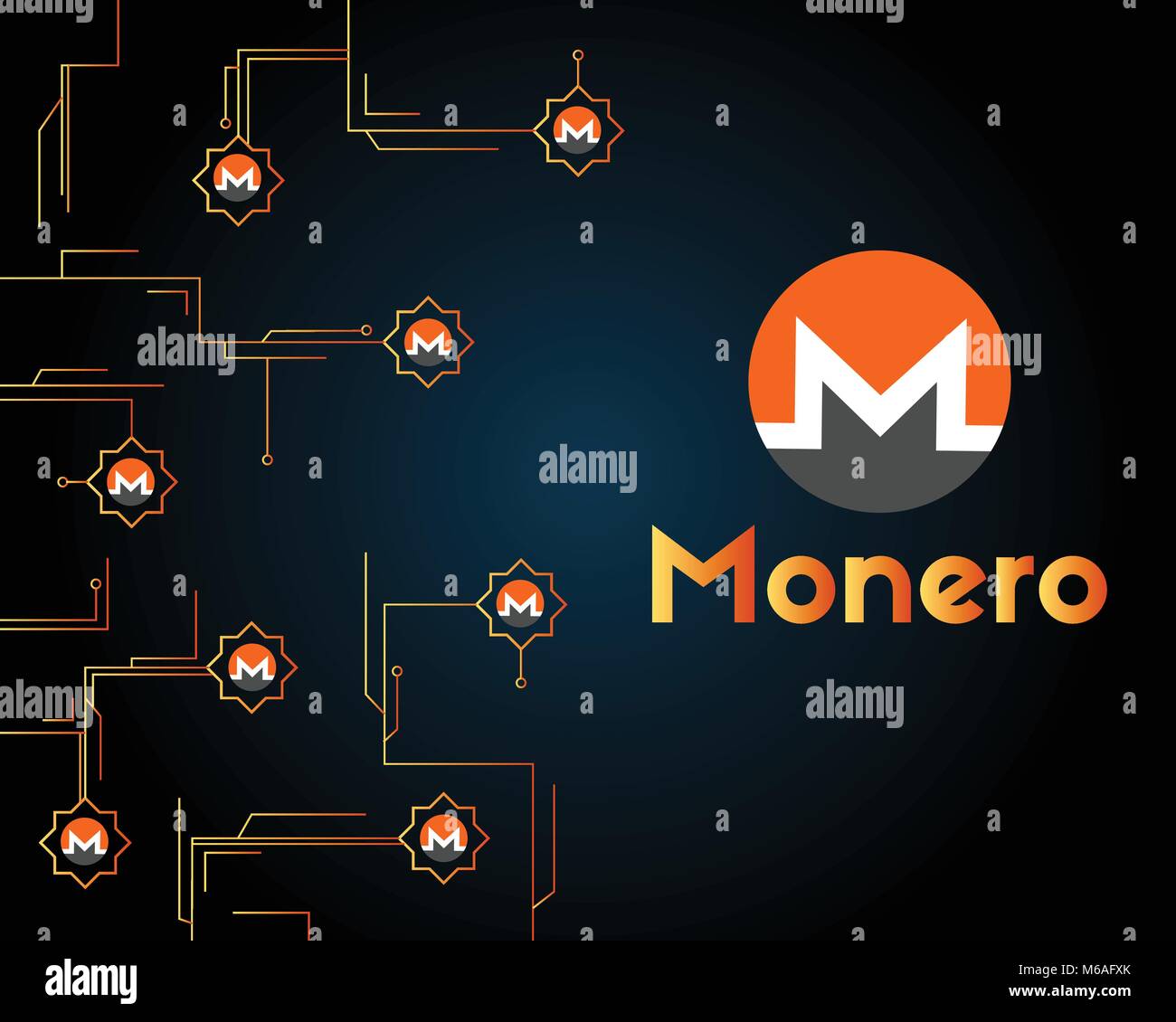 Cryptocurrency monero circuit background collection Stock Vector Image & Art - Alamy
