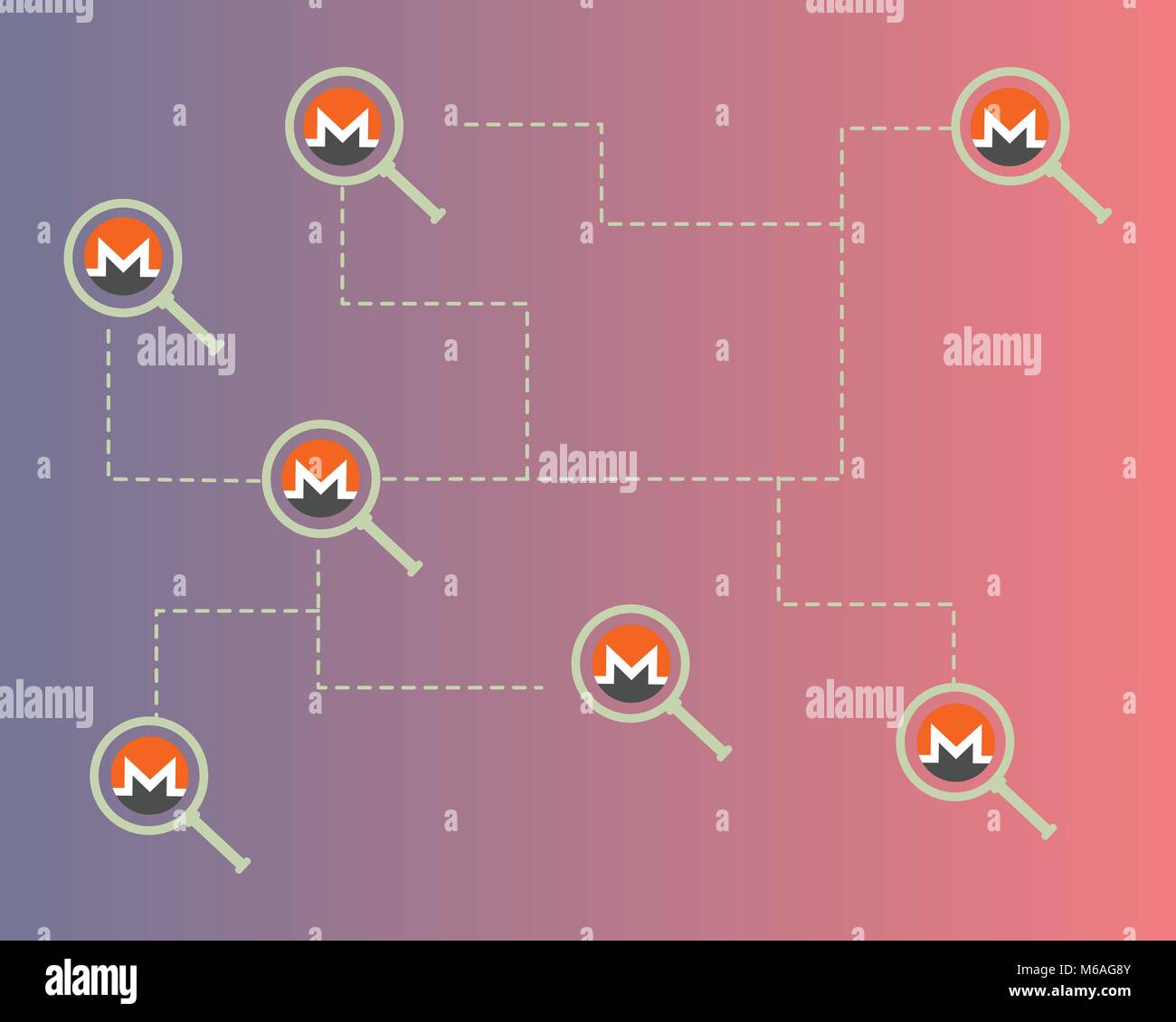 Cryptocurrency monero with magnifying background collection Stock ... Cryptocurrency monero with magnifying background collection Stock ...