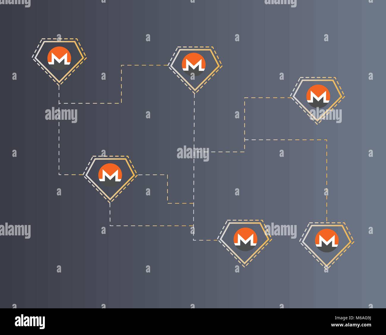 Cryptocurrency monero technology background collection Stock Vector ...