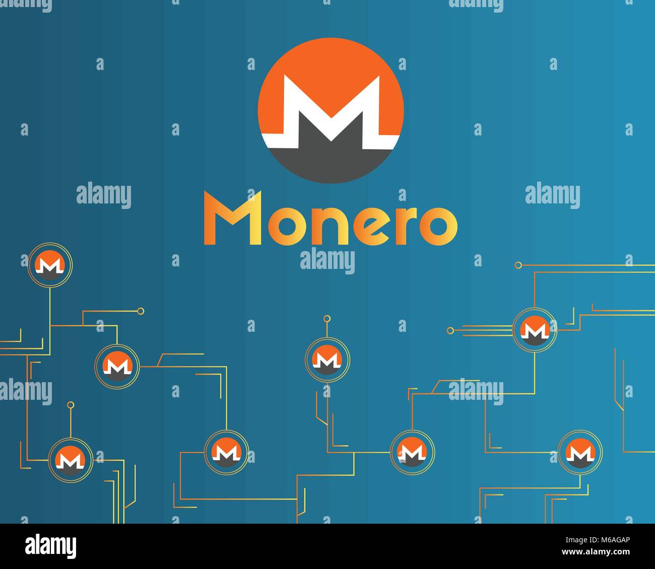 Cryptocurrency monero circuit concept background collection Stock Vector Image & Art - Alamy