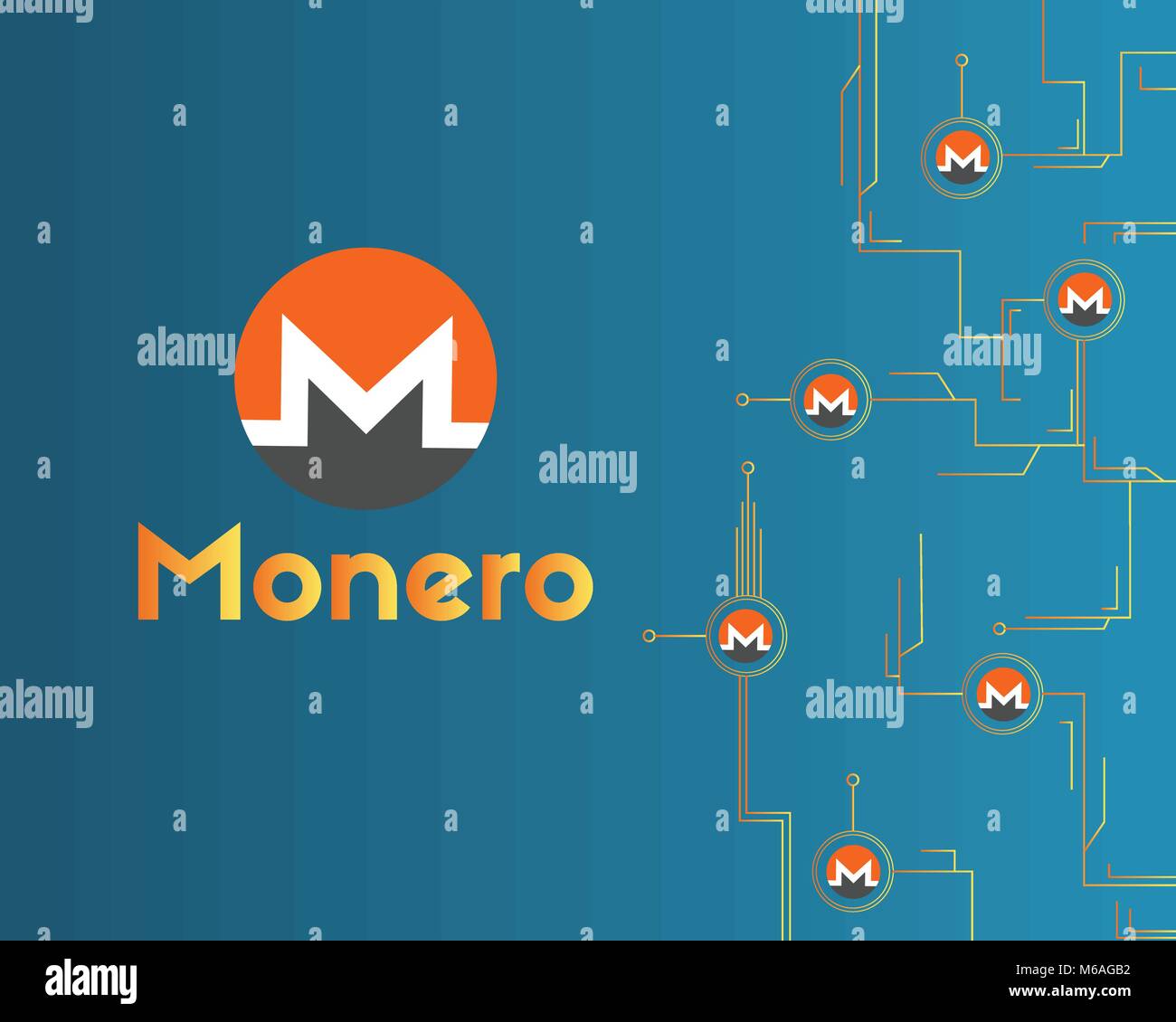 Cryptocurrency monero circuit concept background collection Stock Vector Image & Art - Alamy