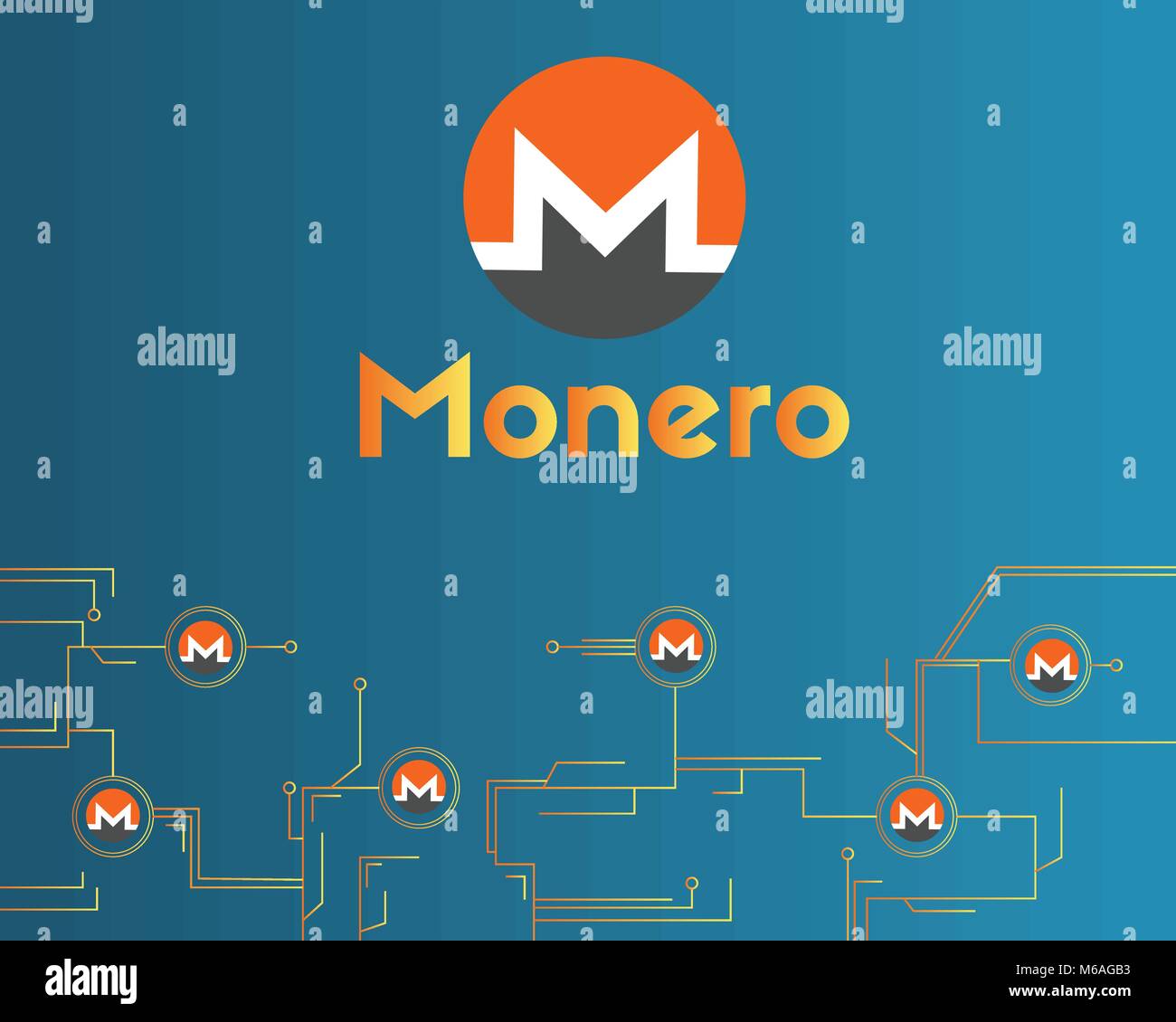 Cryptocurrency monero circuit concept background collection Stock Vector Image & Art - Alamy