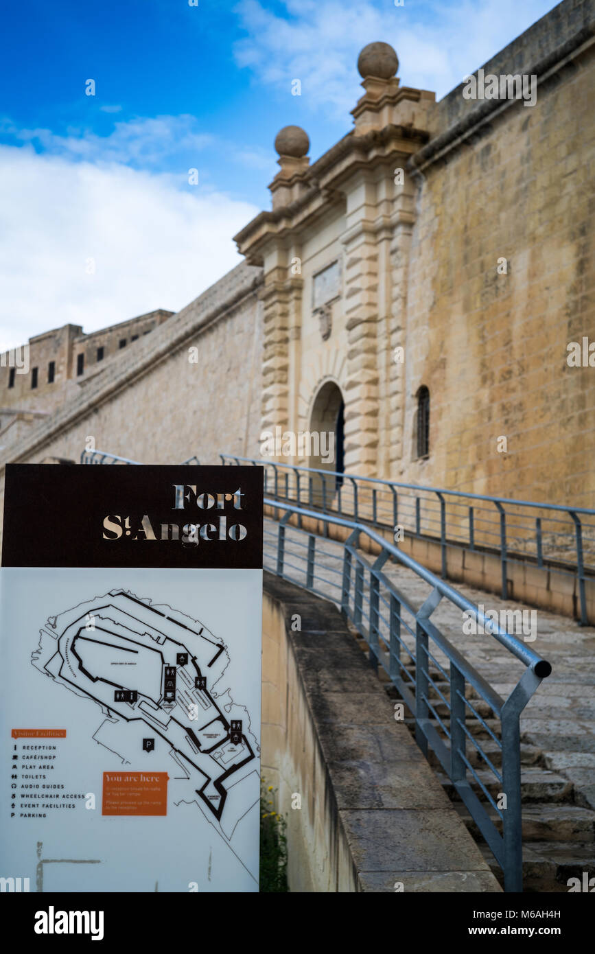 Fort Saint Angelo, Birgu Waterfront, Vittoriosa, Malta Stock Photo - Alamy
