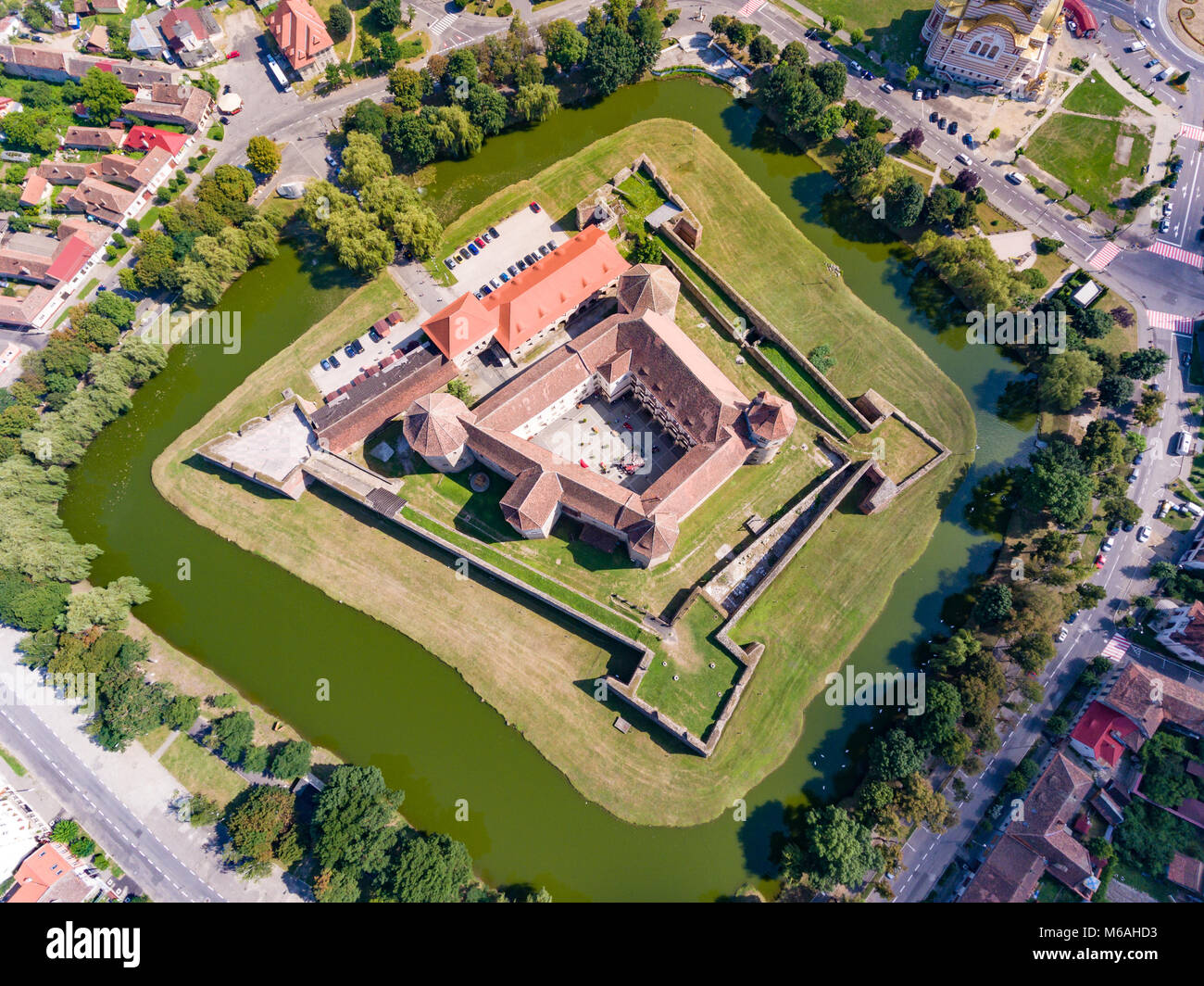 Top down view of Fagaras Fortress in Transylvania, Romania Stock Photo ...