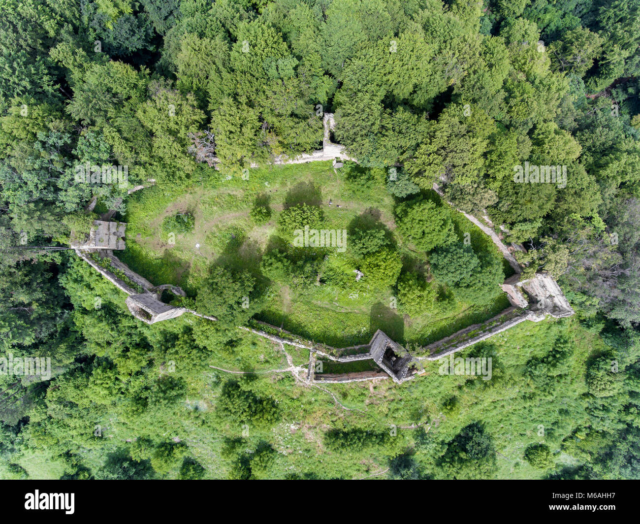 Saschiz medieval fortress Stock Photo - Alamy
