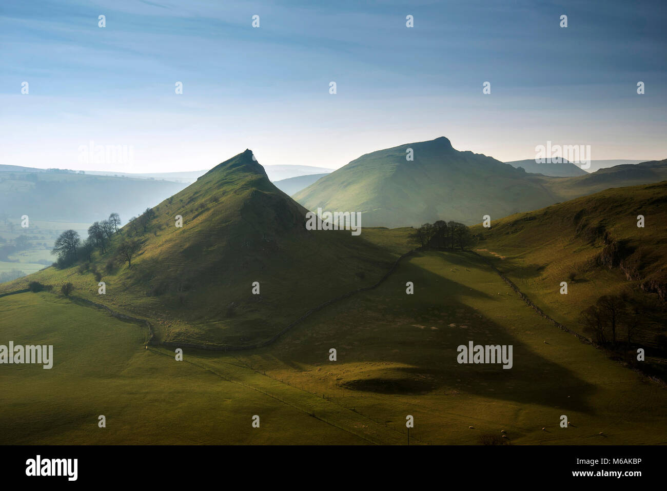 Landscape image of Parkhouse Hill and Chrome Hill in Peak District at ...