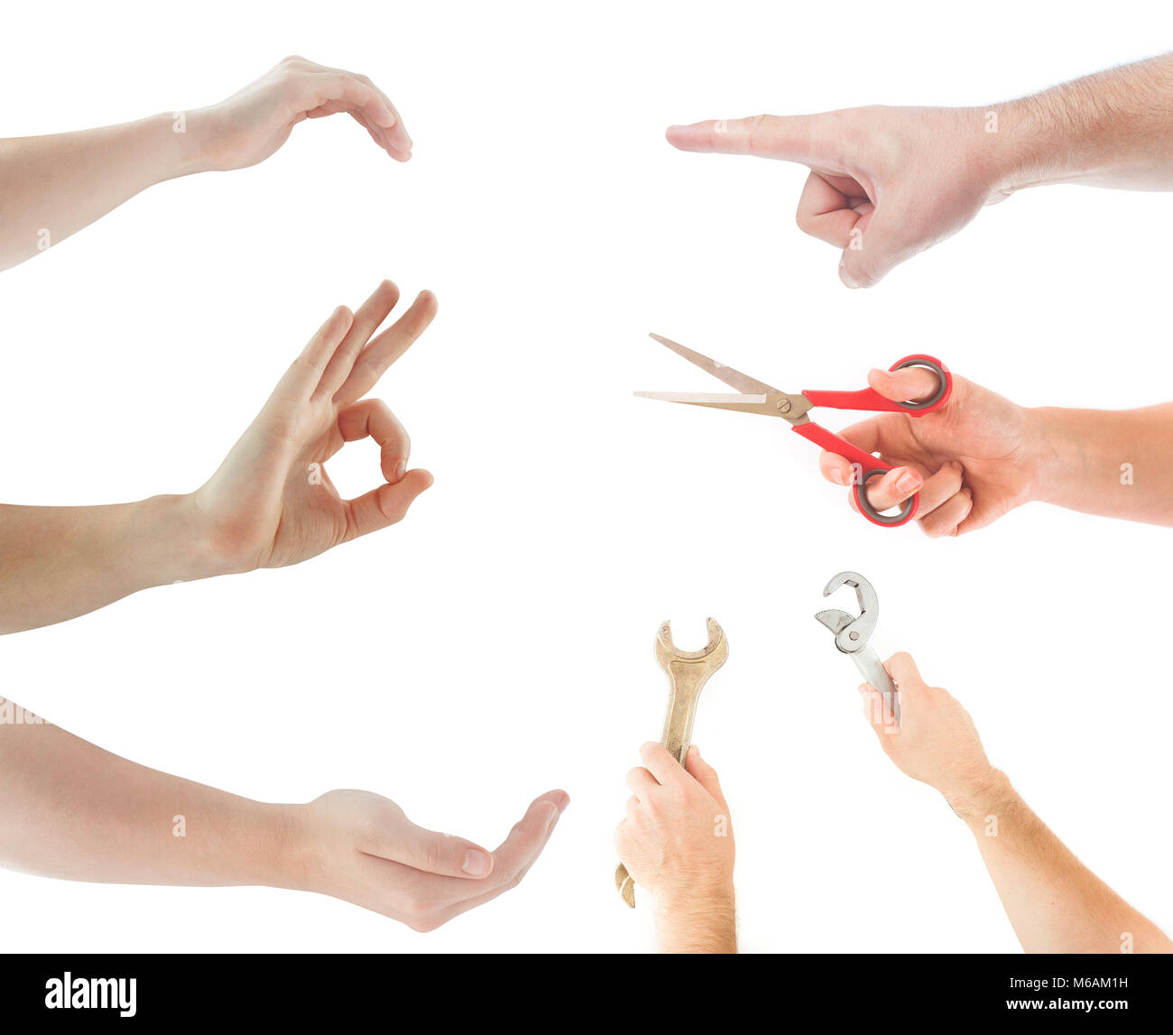hands stretching isolated on white background Stock Photo - Alamy