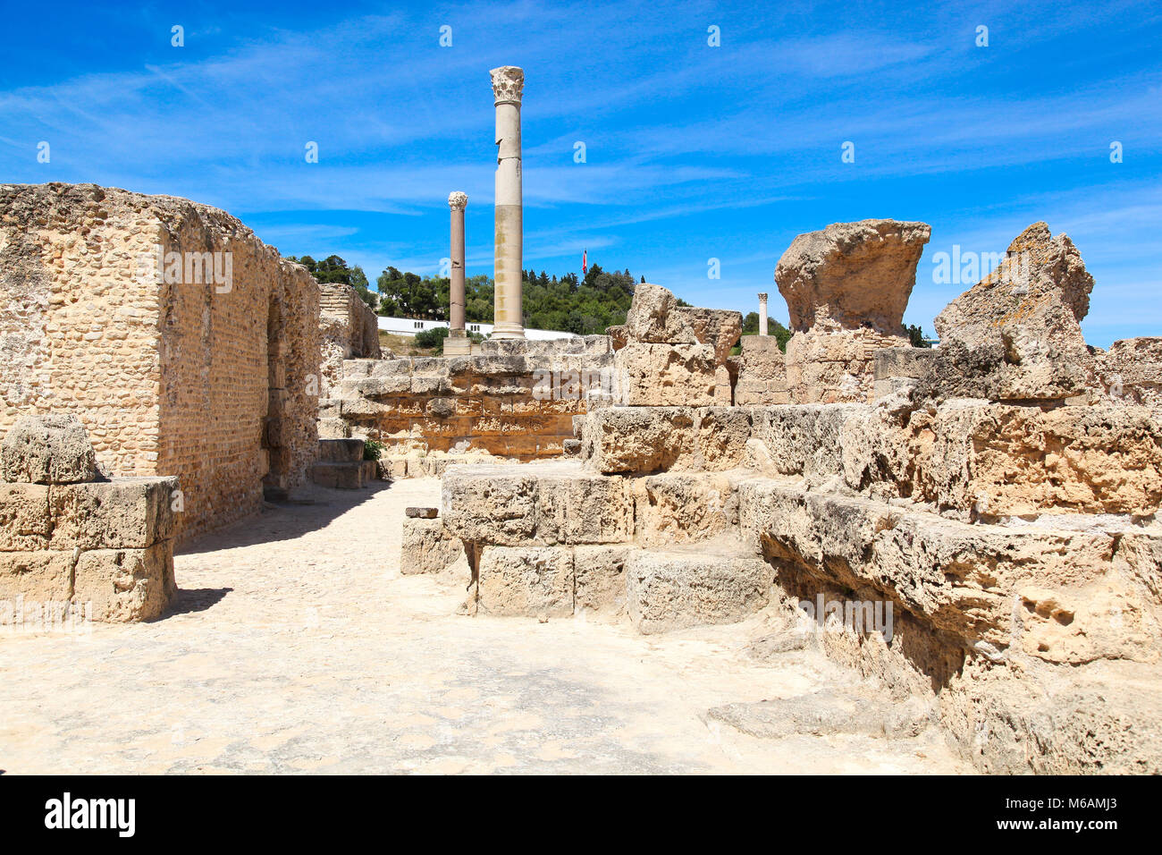 The old Roman empire ruins in Carthage - Tunisia Stock Photo - Alamy