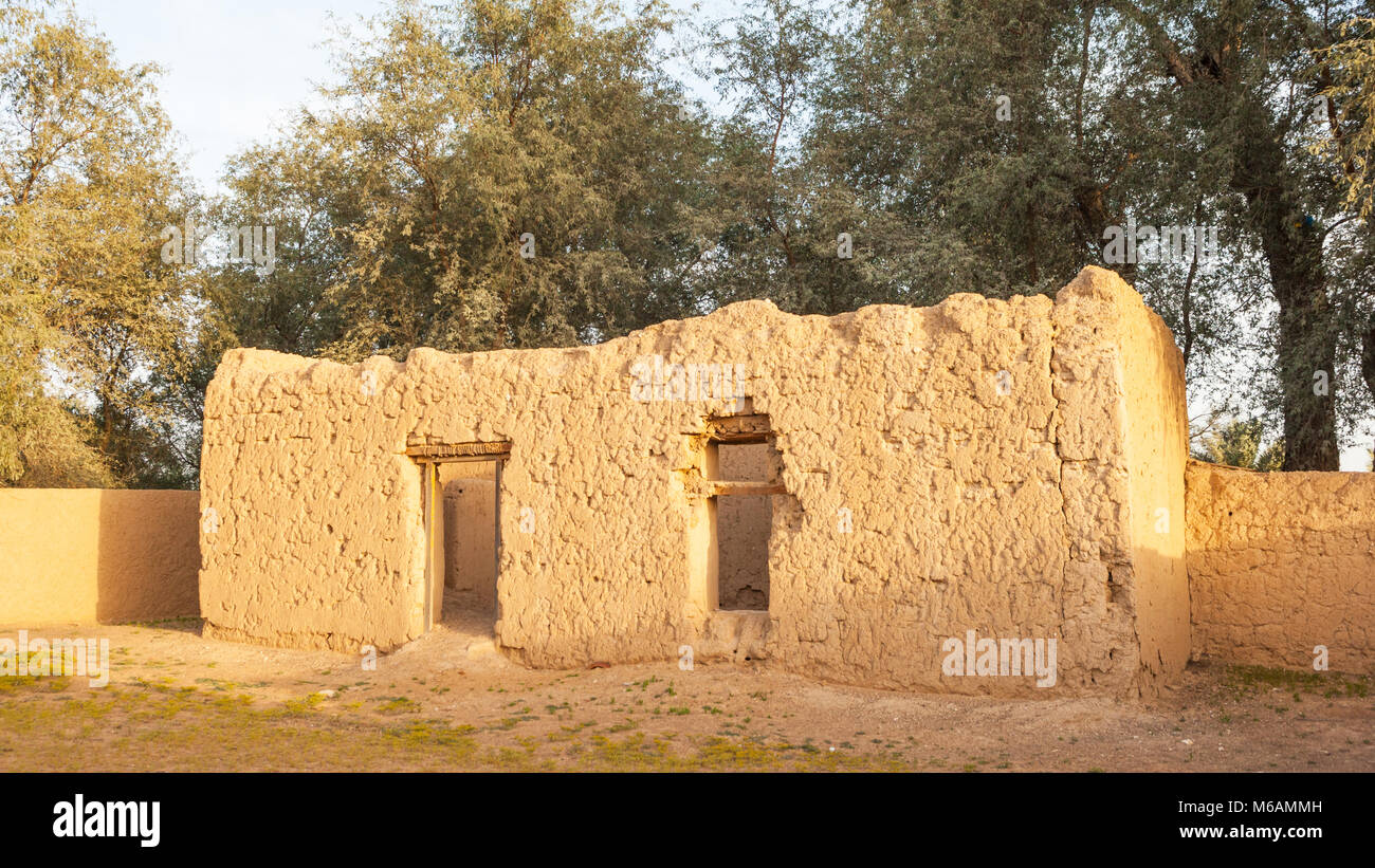 Remains of an old farm building in the Jimi Oasis in Al Ain, in the ...