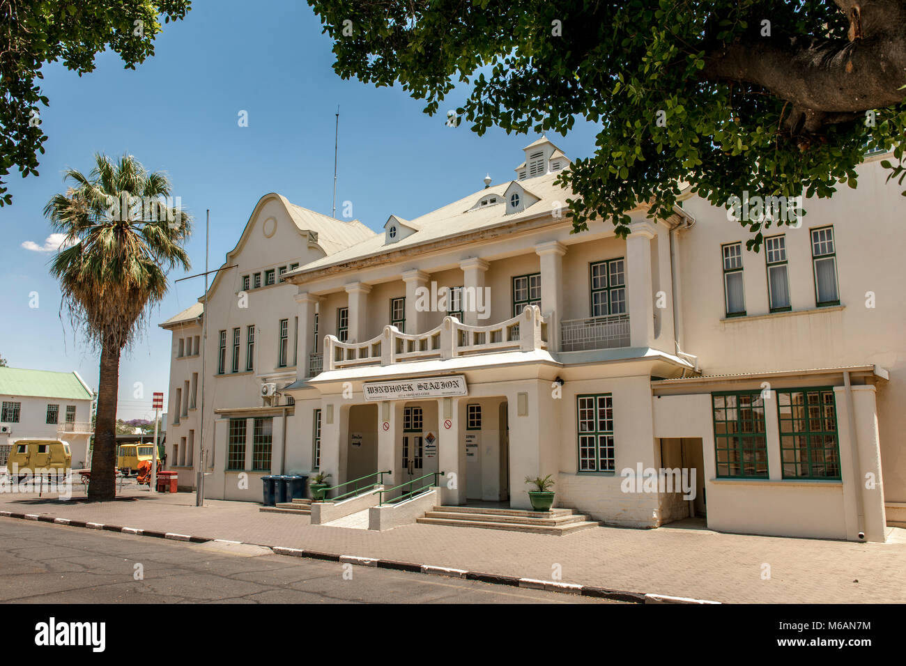 Old railway station from colonial times, Windhoek, Namibia Stock Photo ...