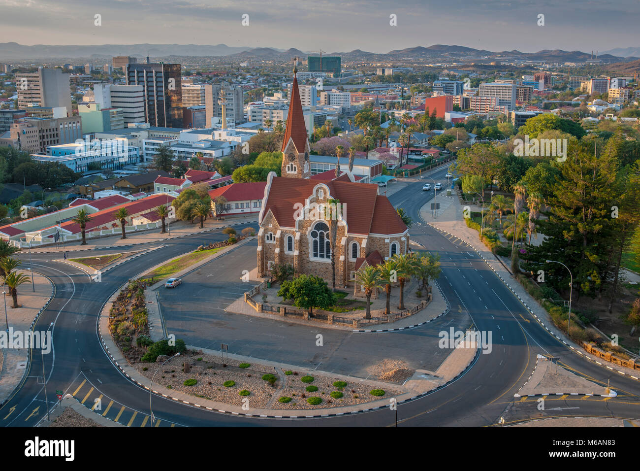 Evangelical Lutheran Christ Church of 1910 with an overview of the city ...
