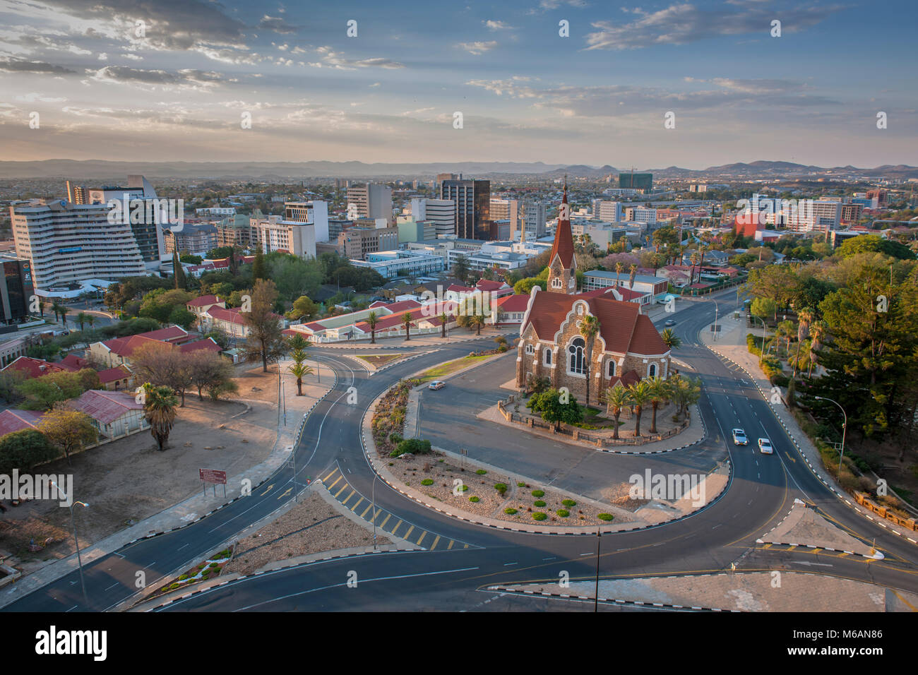 Evangelical Lutheran Christ Church of 1910 with an overview of the city ...