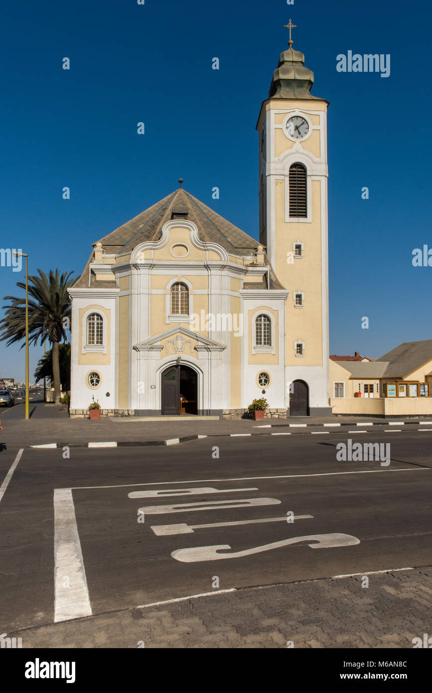 Evangelical Lutheran Church, Swakopmund, Erongo Region, Namibia Stock ...