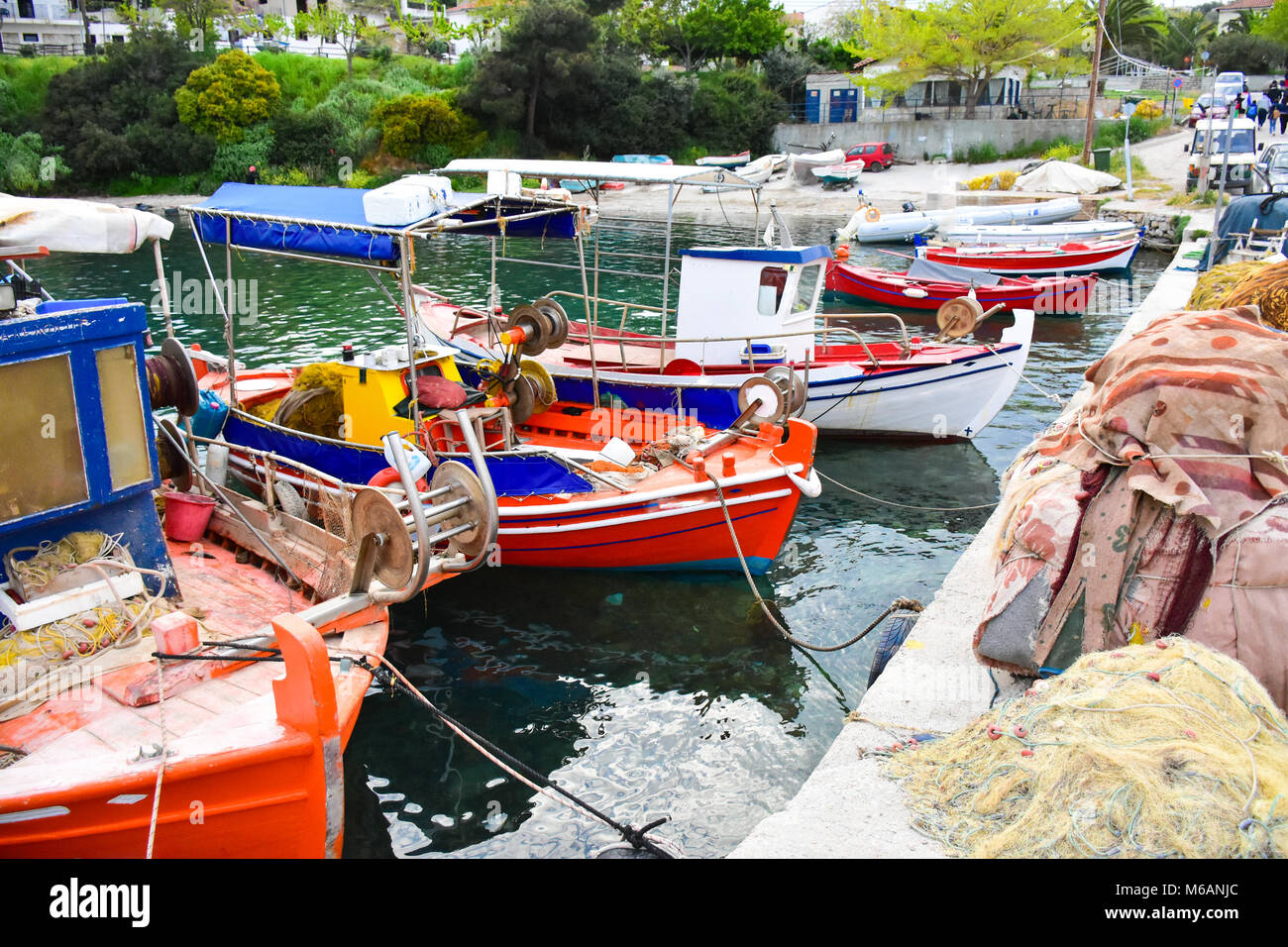 Traditional greek fishing village hi-res stock photography and images ...