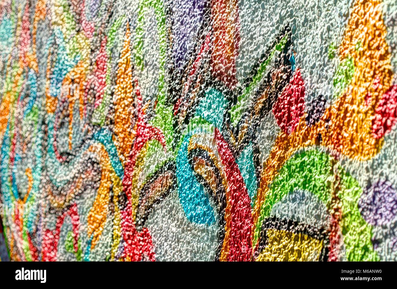 colorful spots of paint on a house wall Stock Photo - Alamy