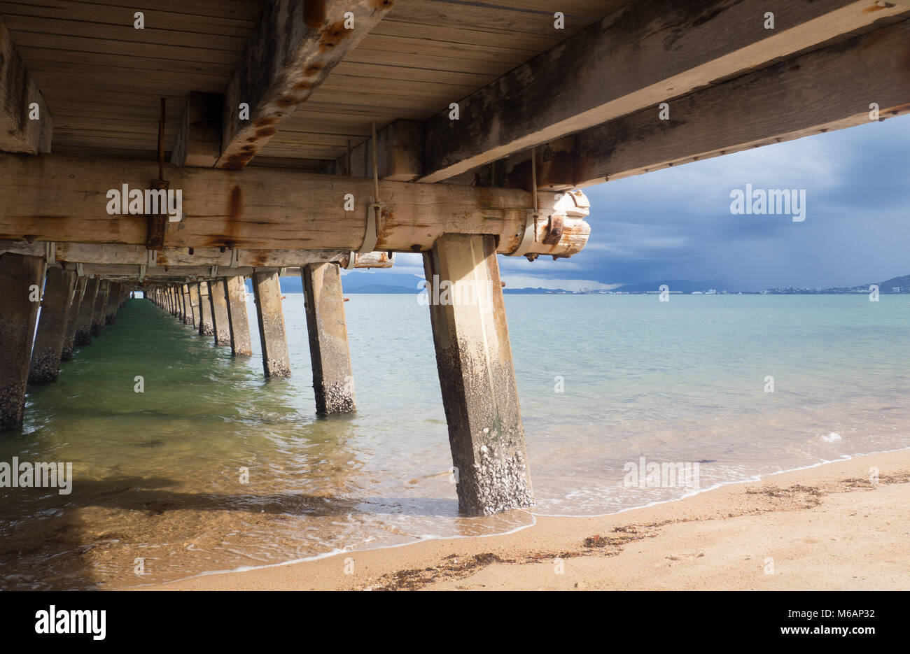 Under the Picnic Bay jetty, Magnetic Island, looking towards Townsville ...