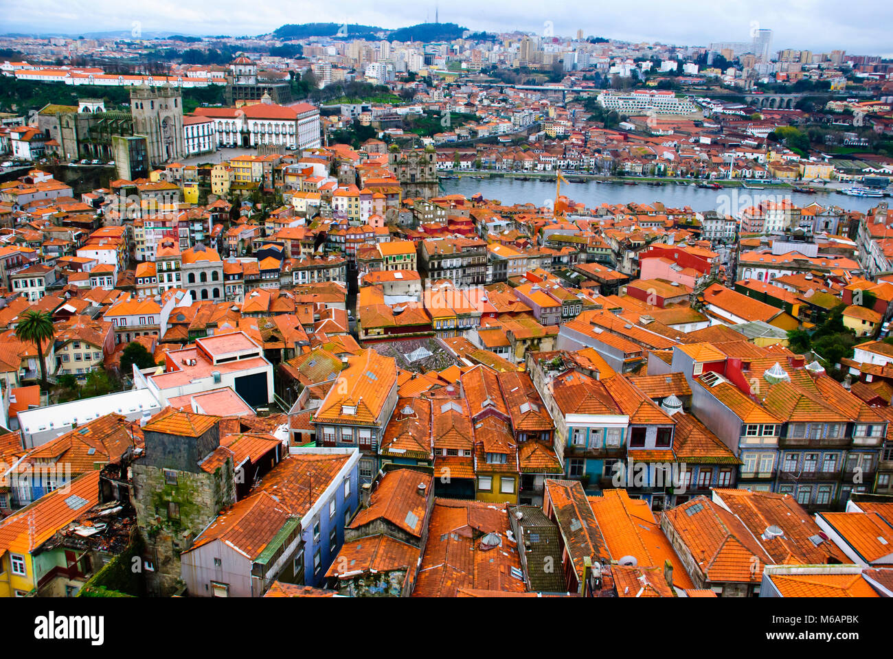 Aerial view over Porto, Portugal Stock Photo - Alamy