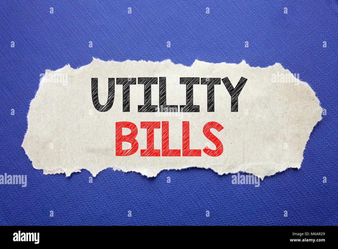 Handwriting Announcement text showing Utility Bills. Business concept ...