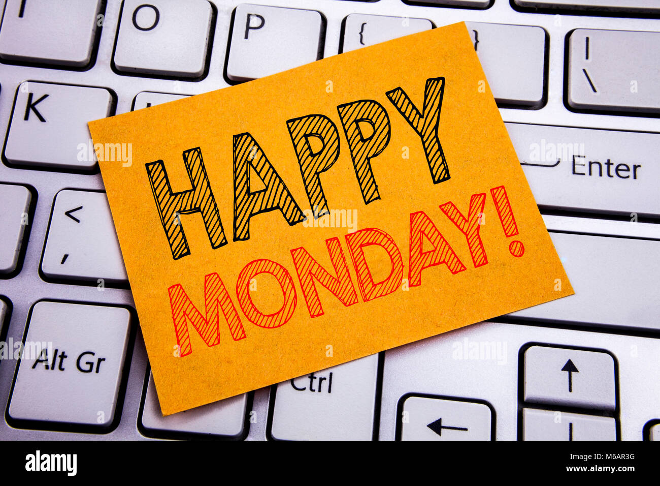 Conceptual hand writing text caption inspiration showing Happy Monday ...