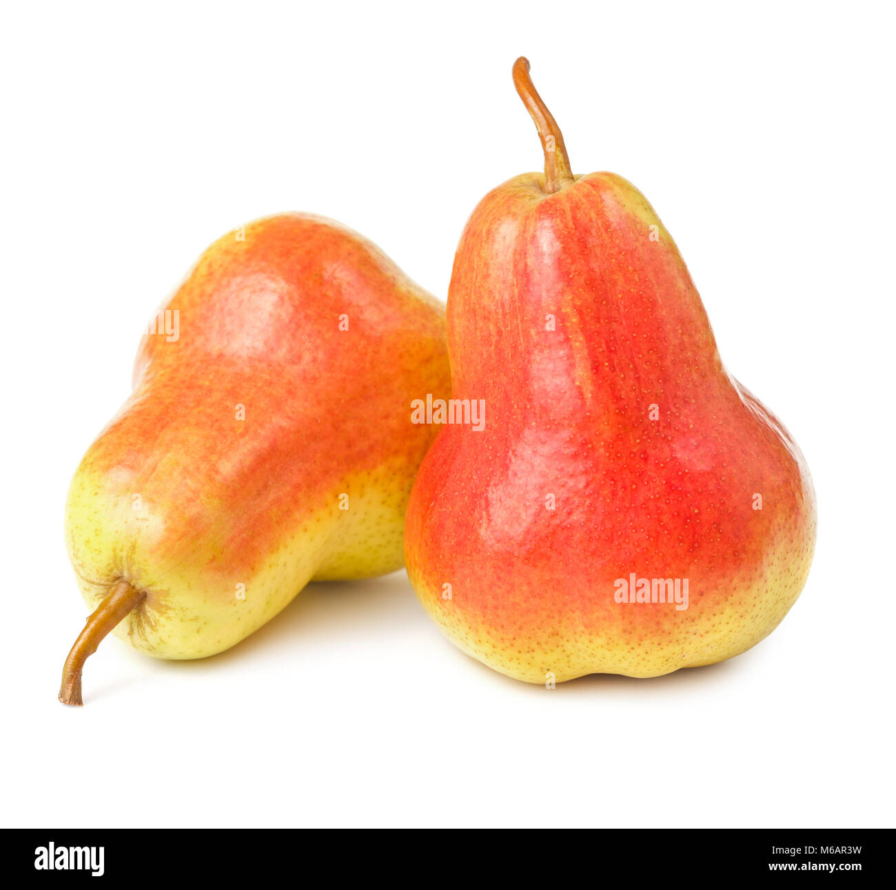 Red yellow pears fruit isolated on white background Stock Photo - Alamy