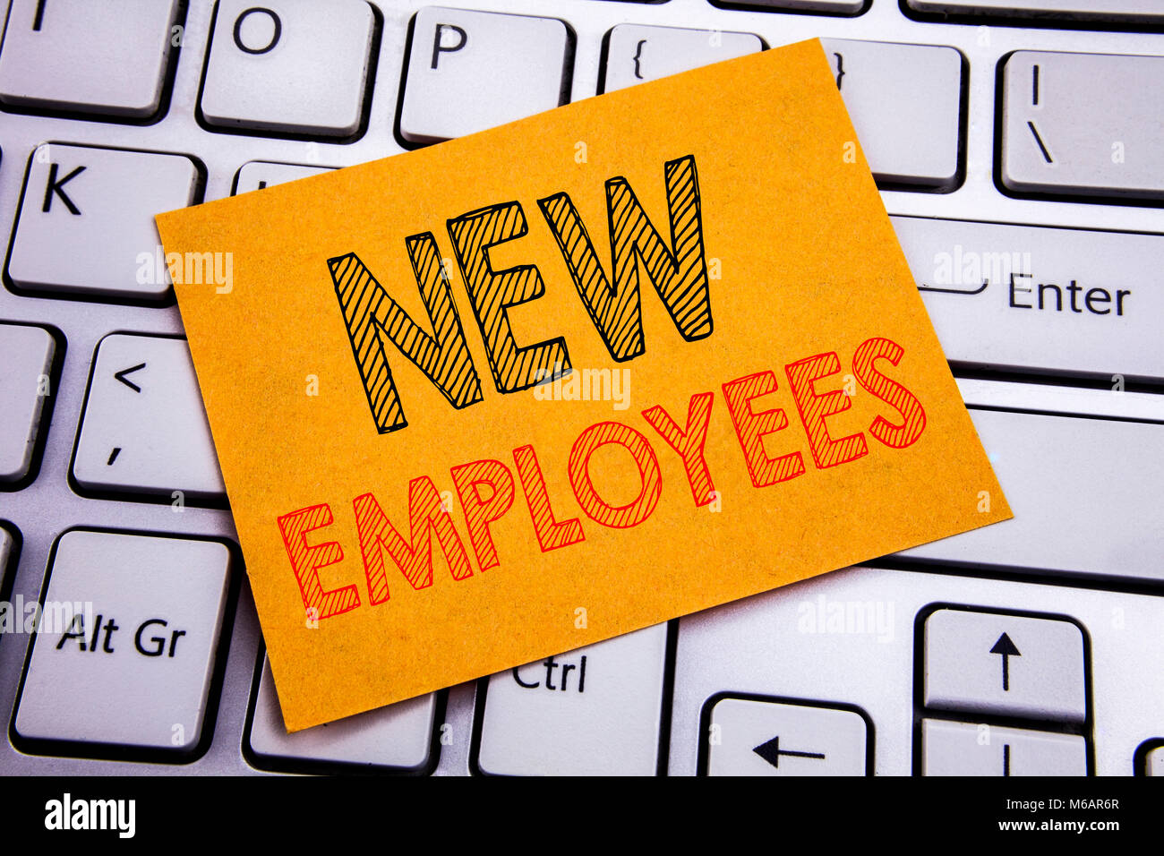 Conceptual hand writing text caption inspiration showing New Employees ...