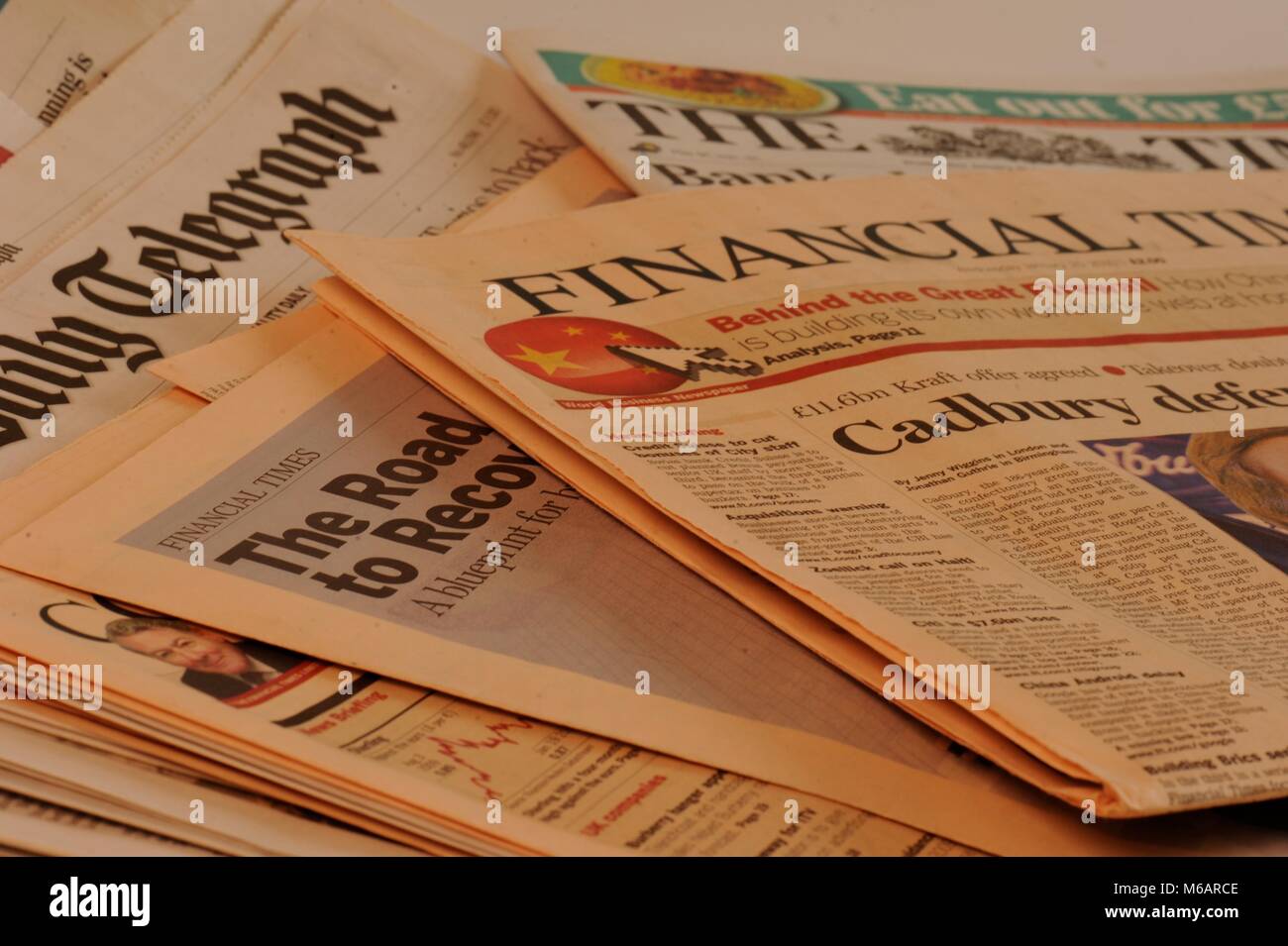 Collection of newspapers Stock Photo - Alamy