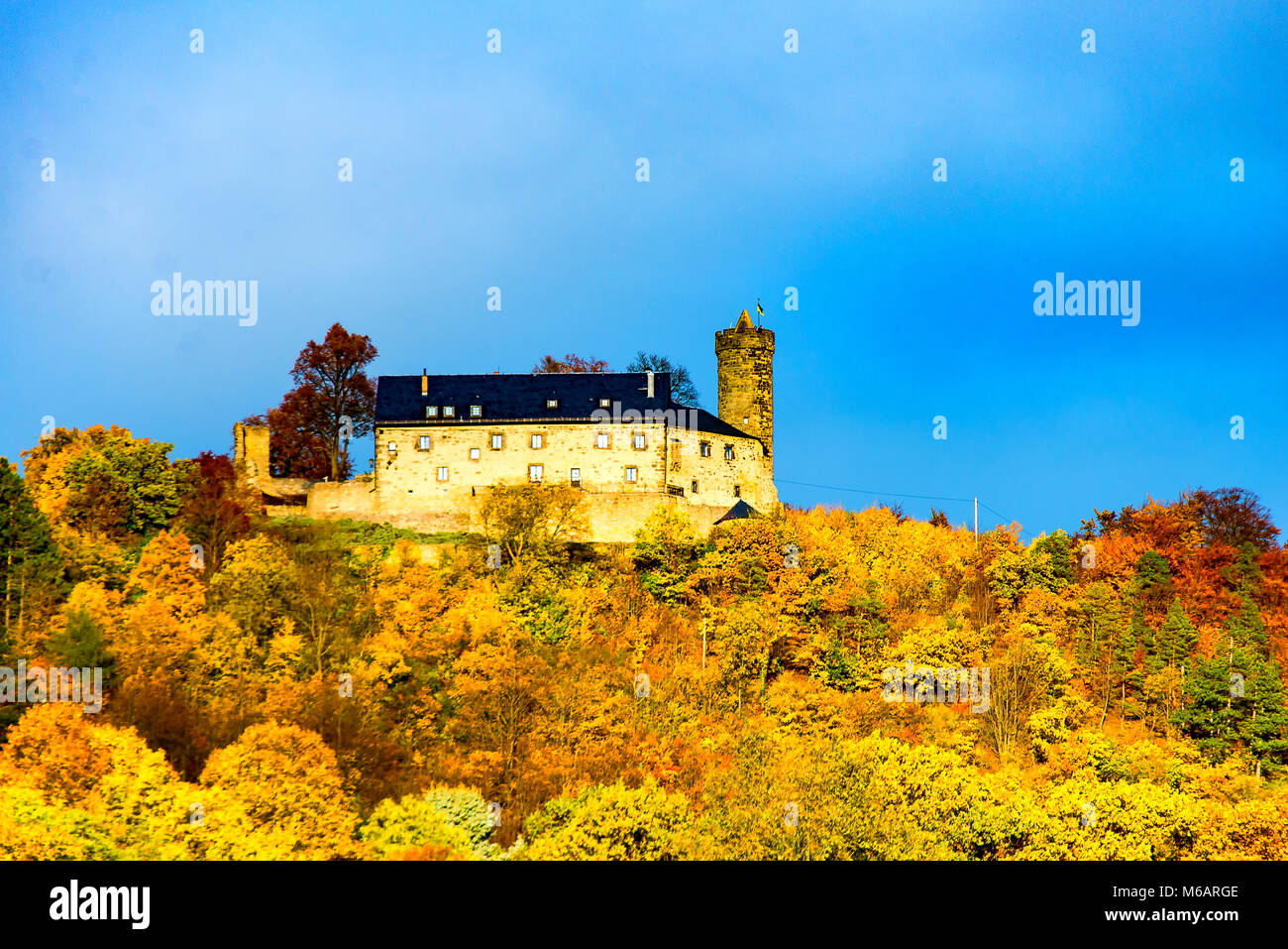 The old Castle Greifenstein in Bad Blankenburg Stock Photo - Alamy