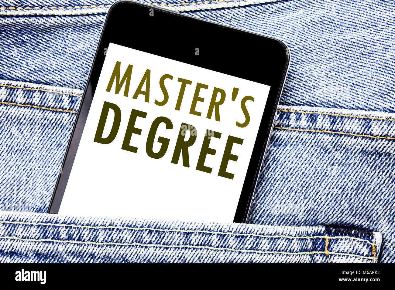 Handwriting Announcement text showing Master s Degree. Business concept ...