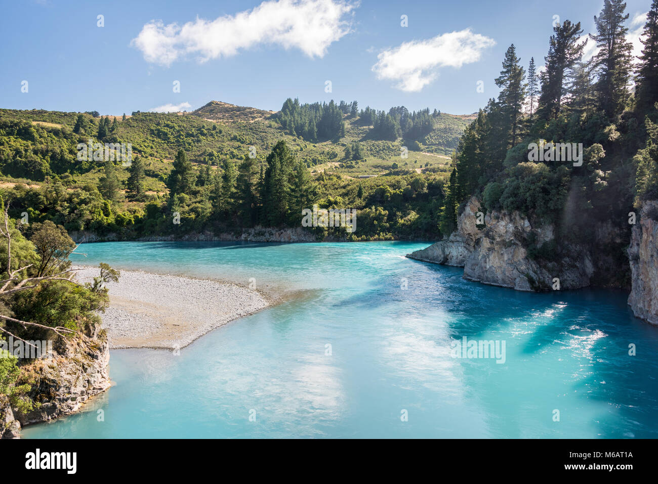 Rakaia River, Canterbury Plains, South Island, New Zealand Stock Photo ...