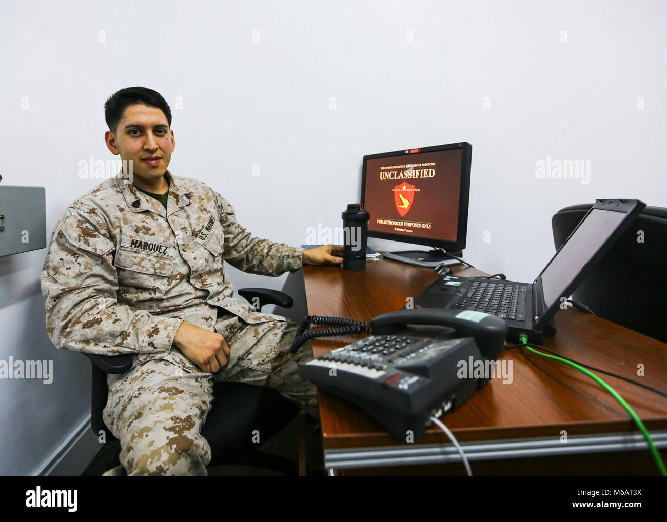 Sgt. Aaron Marquez, an intelligence analyst for Naval Amphibious Force ...