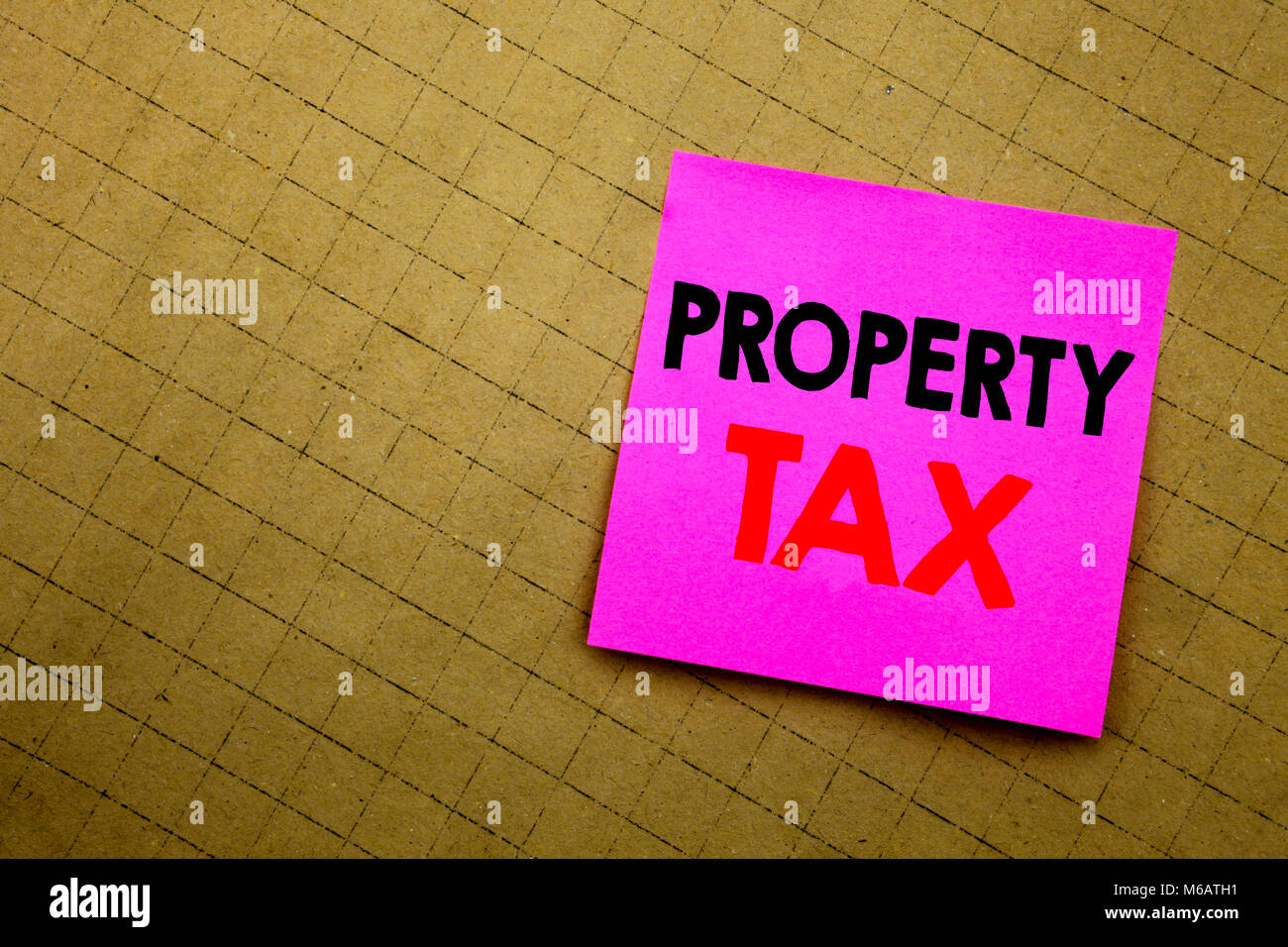 Handwritten text caption showing Property Tax. Business concept writing ...