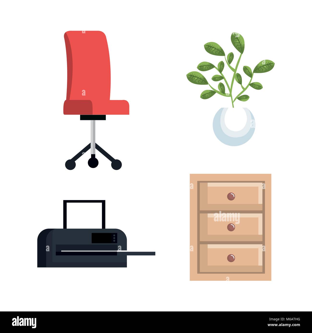 office equipment set icons Stock Vector Image & Art - Alamy