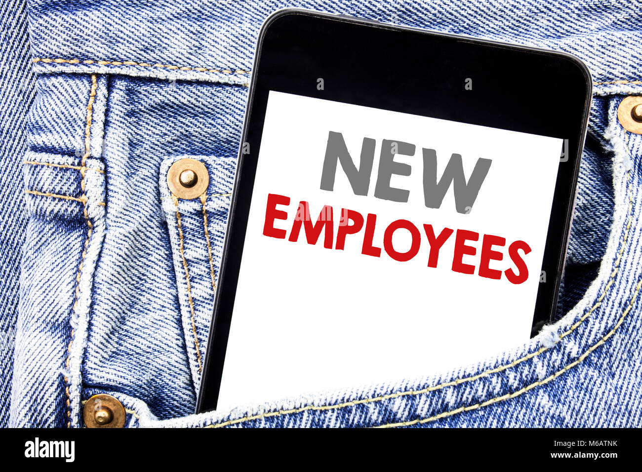 Writing text showing New Employees. Business concept for Welcome Staf ...