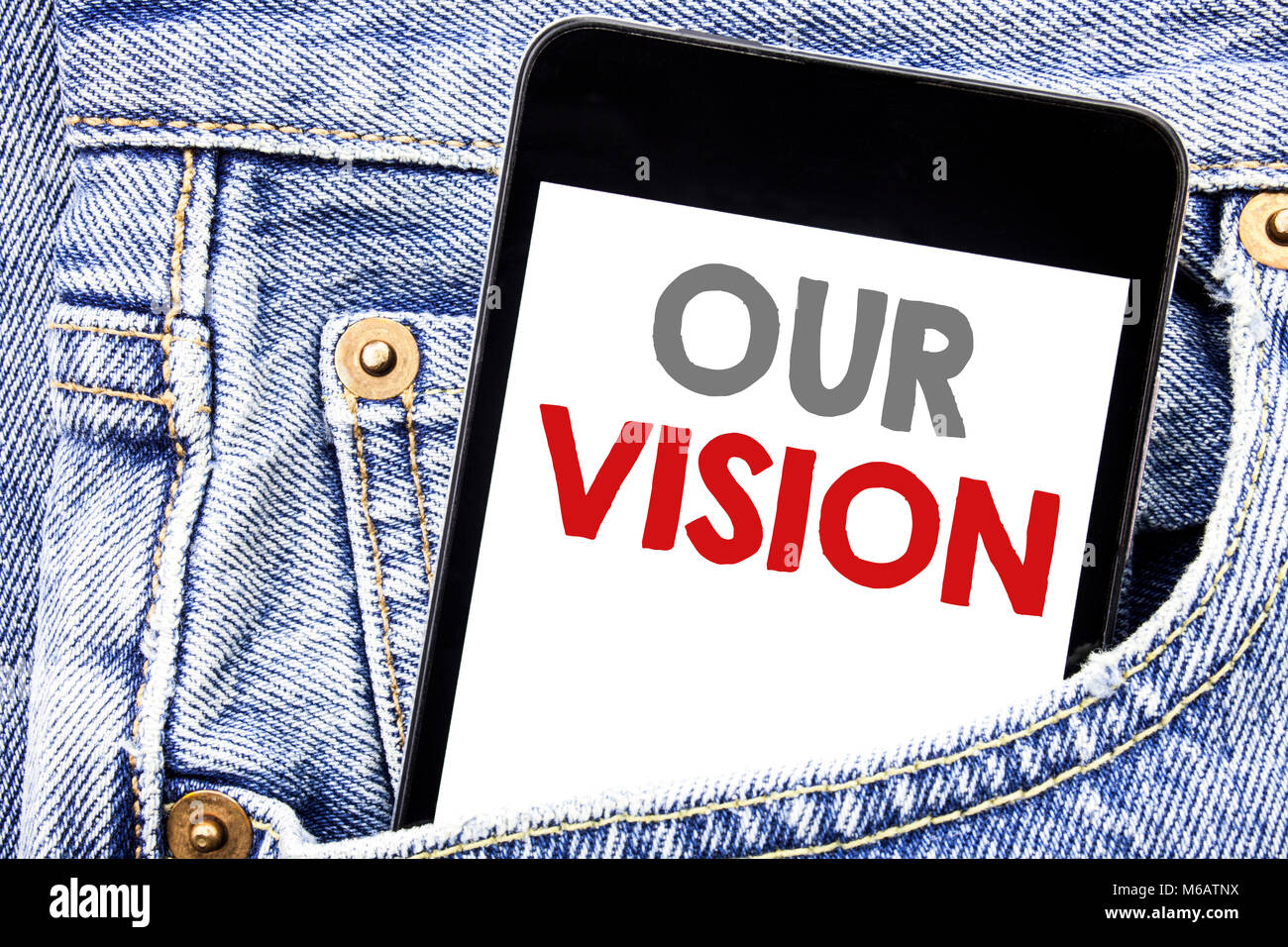 Writing text showing Our Vision. Business concept for Marketing ...