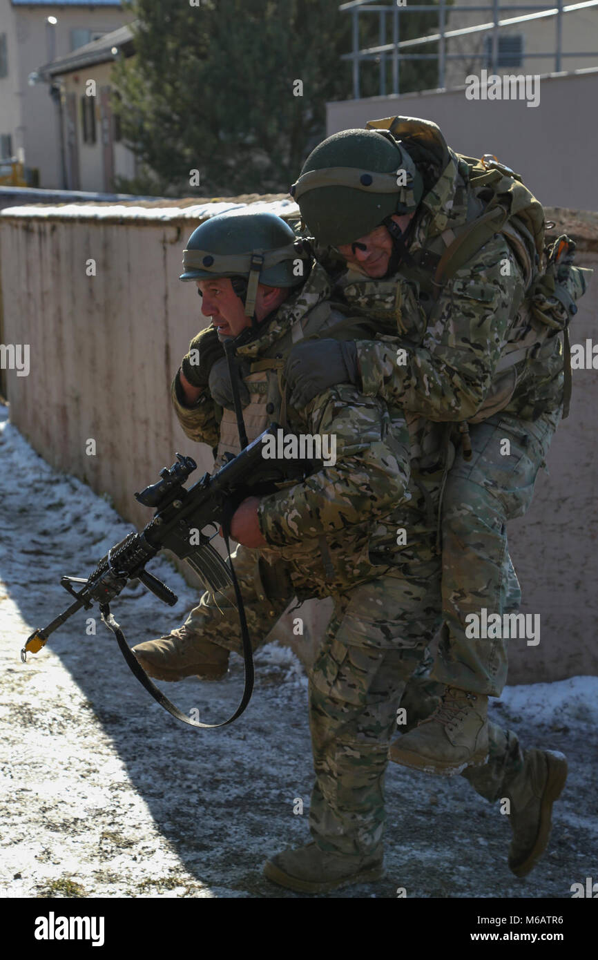 A Georgian soldiers of Charlie Company, 11th Light Infantry Battalion ...
