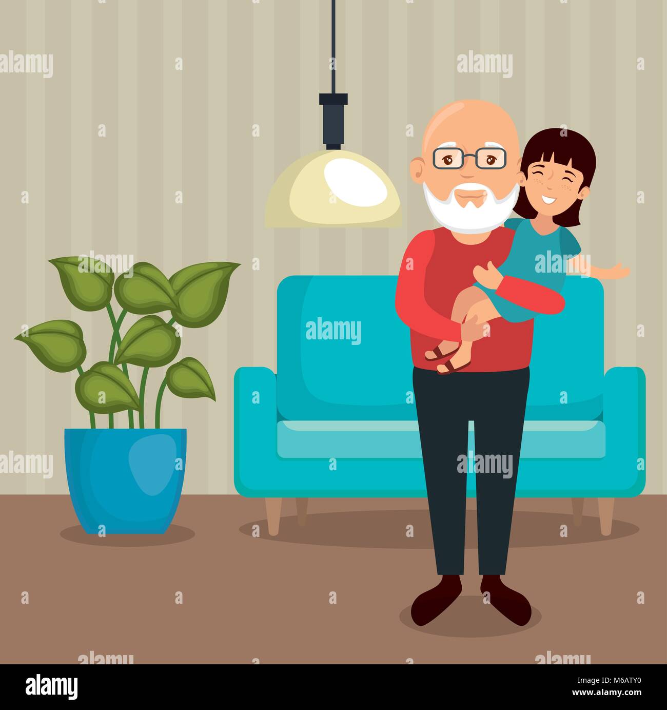 Living room scene children Stock Vector Images - Alamy