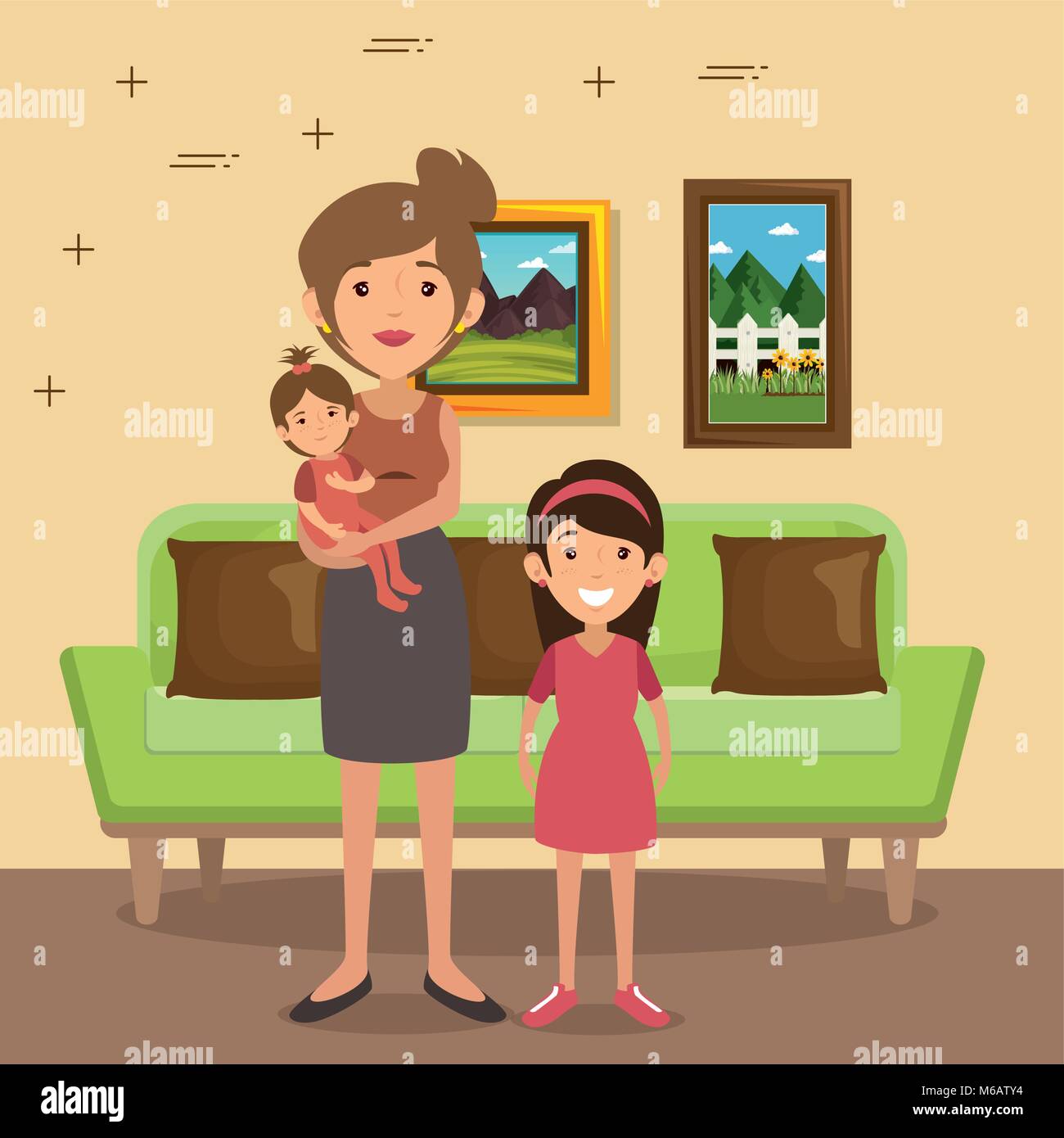 Interior living room baby Stock Vector Images - Alamy