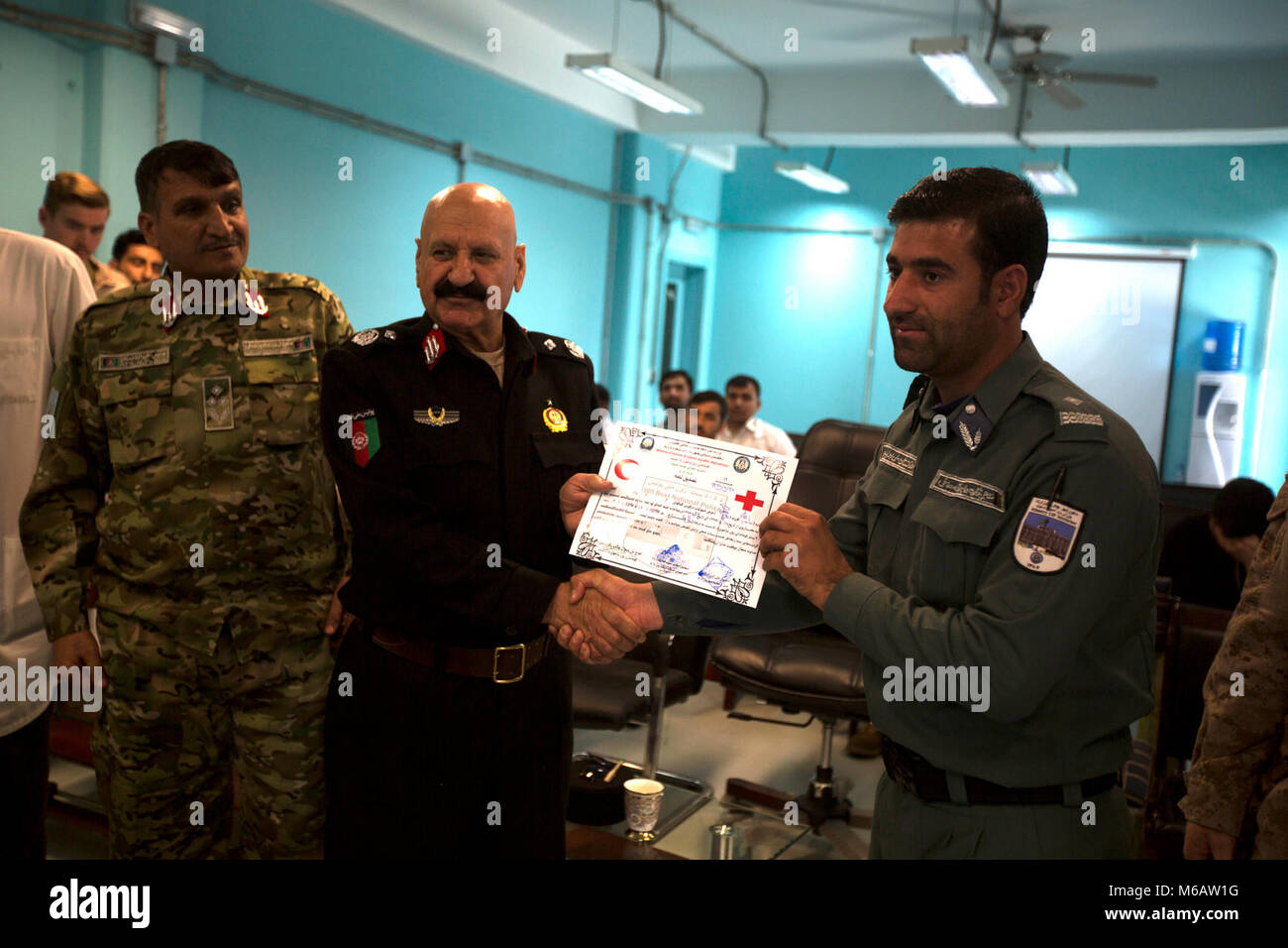 A policeman with the 505th Zone Afghan National Police (ANP) is ...