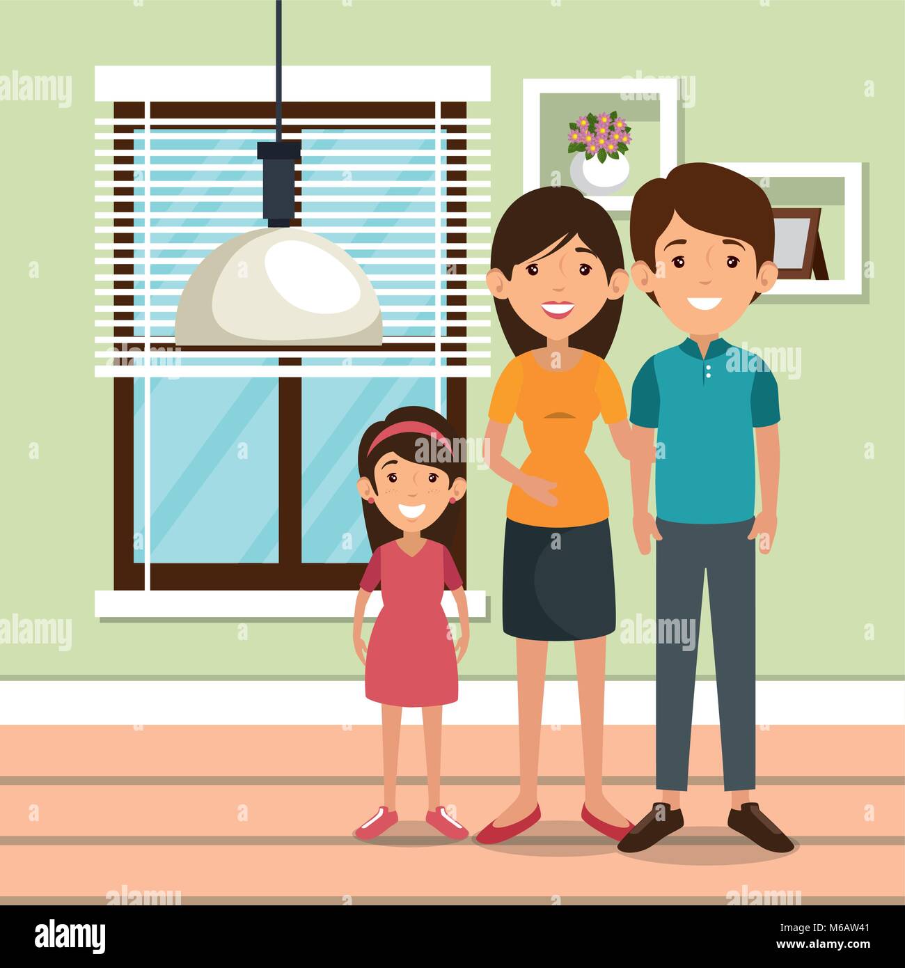 family parents in house place scene Stock Vector Image & Art - Alamy